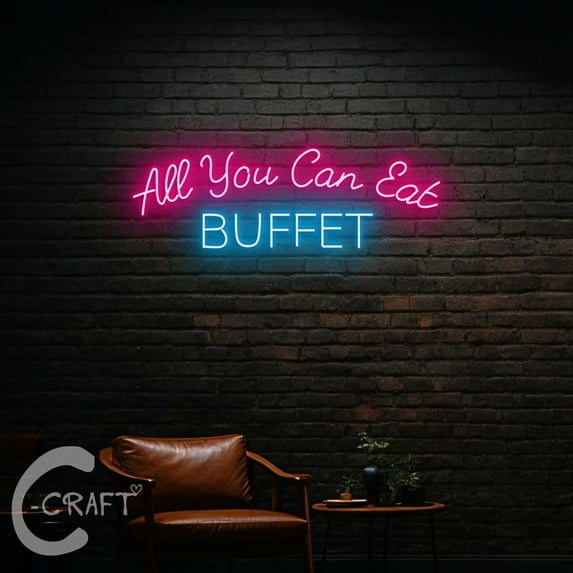C-CRAFT All You Can Eat Buffet Neon Sign LED Light 40 inch for Buffet ...