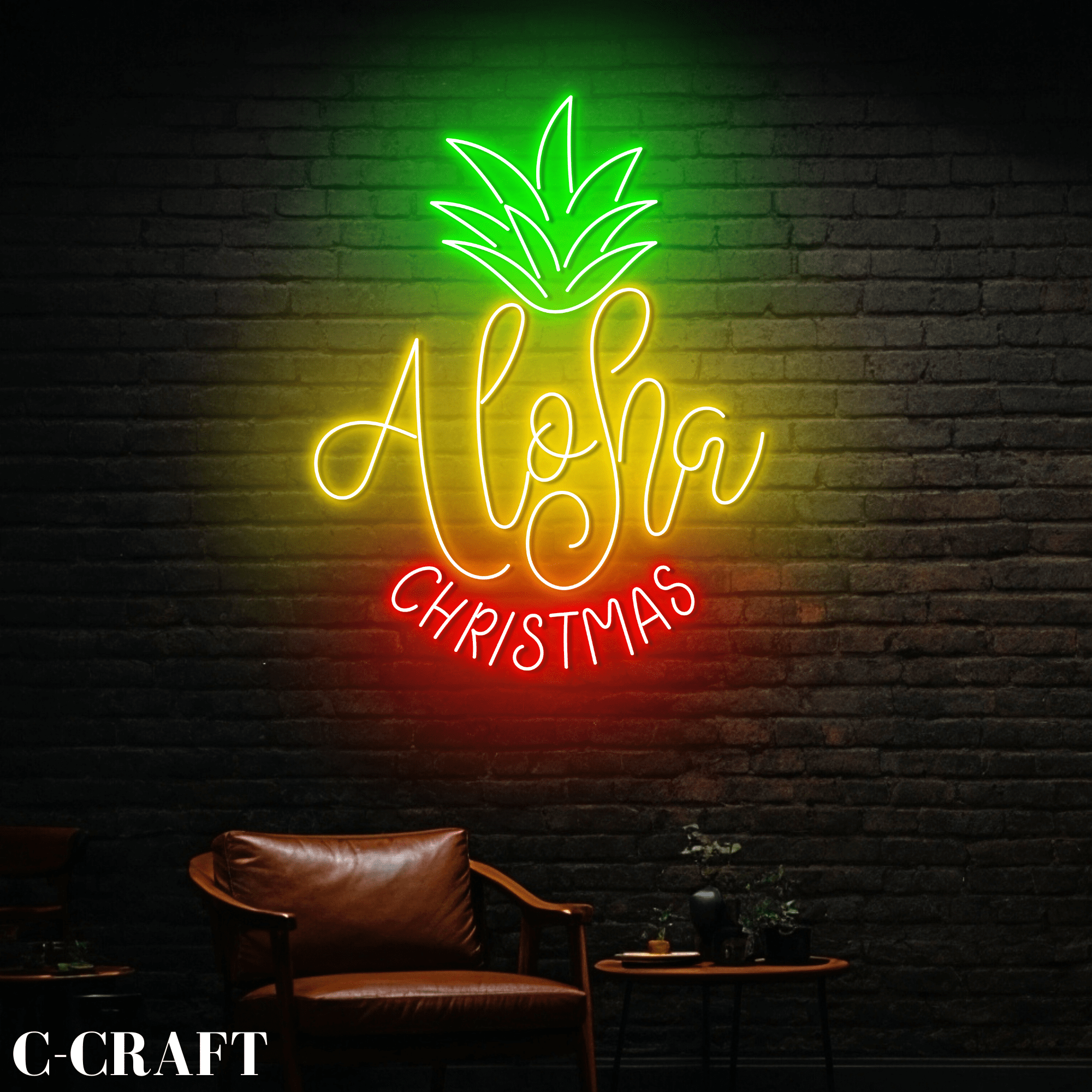 C-CRAFT Aloha Christmas Neon Led Light for Christmas Fruit Juice ...