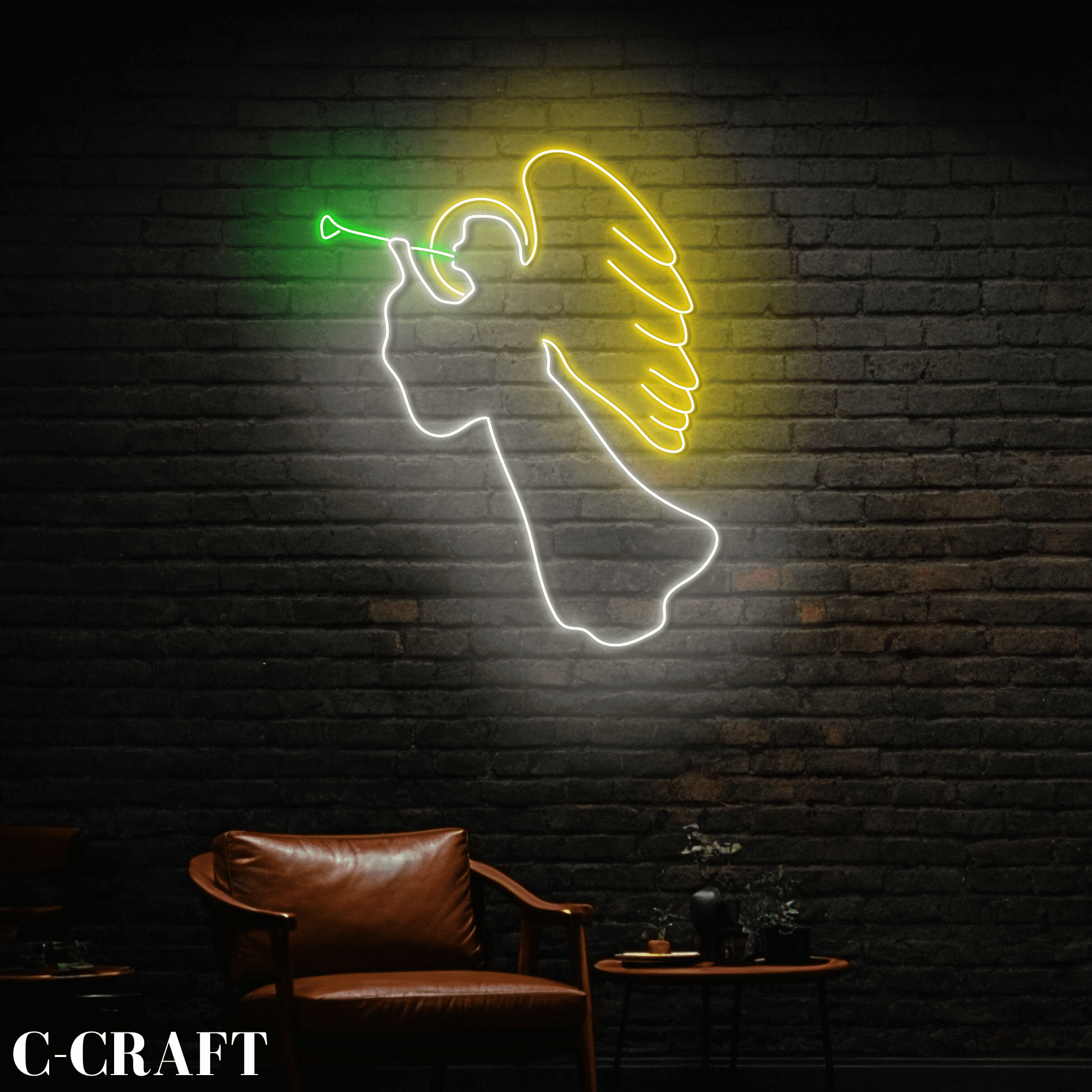 C-CRAFT Angel Fly Christmas Neon Sign Wall Decor LED Light Decorations ...