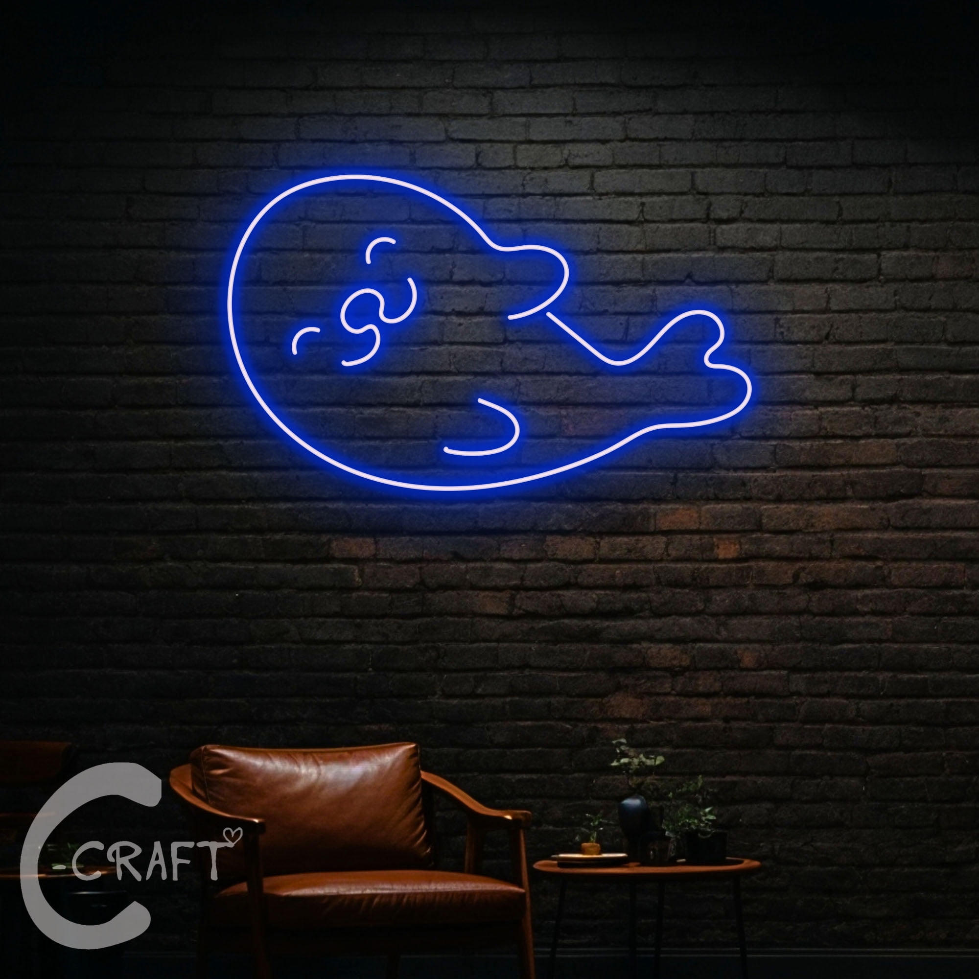 C-CRAFT Baby Seal Neon Sign LED Light 27 inch for Ocean Animal Bedroom ...