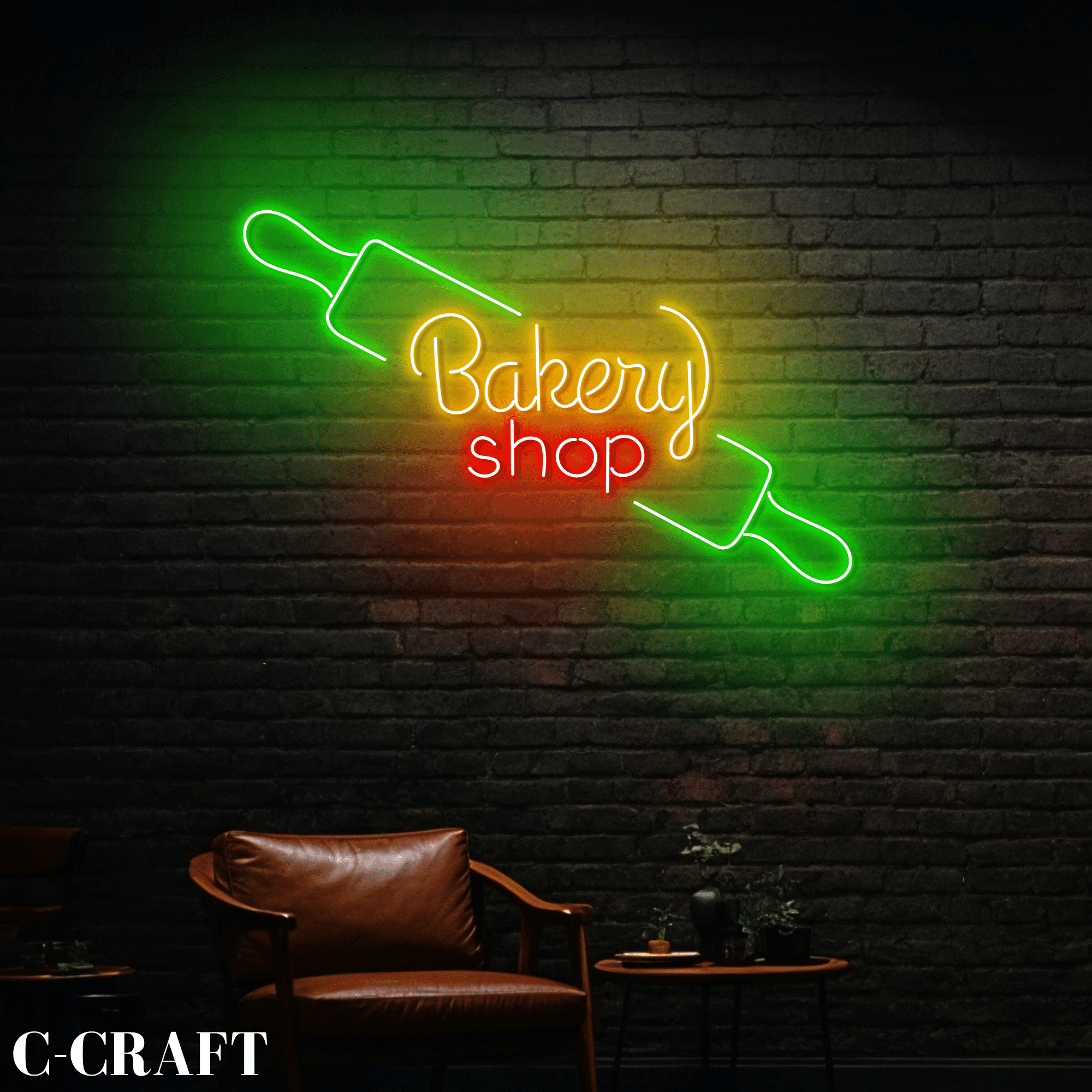C-CRAFT Bakery Shop Neon Led Light Wall Art for Bread Bakery Open Decor ...