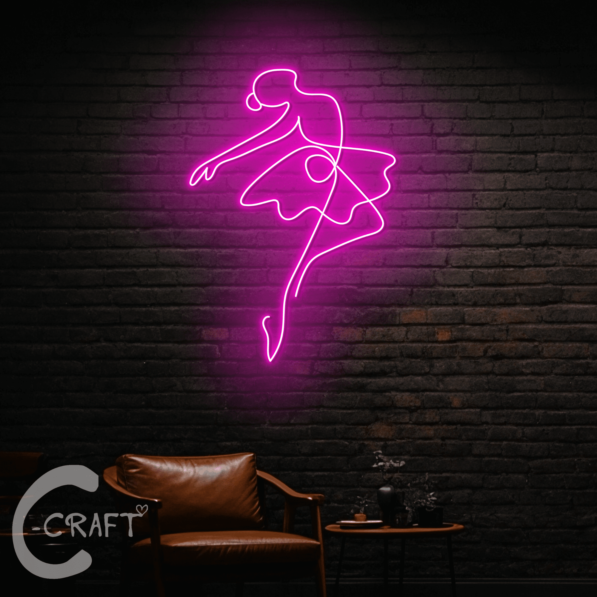 C-CRAFT Ballet Girl Neon Led Light Up 30 inch for Ballet Class Bedroom ...