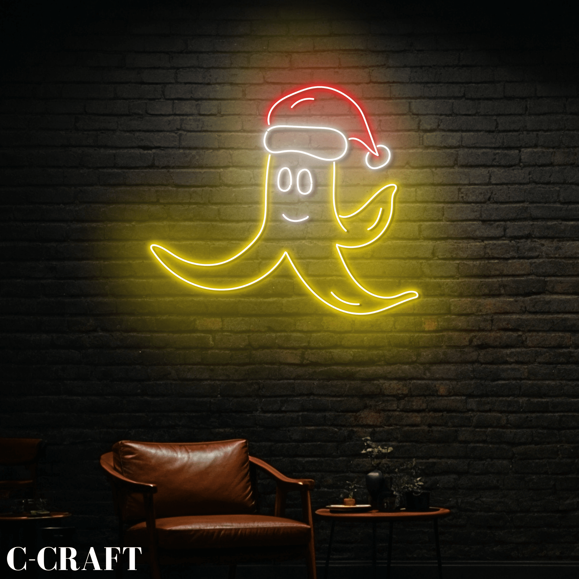 C-CRAFT Banana Christmas Wall Art Led Light Neon Sign For Banana Fruit ...