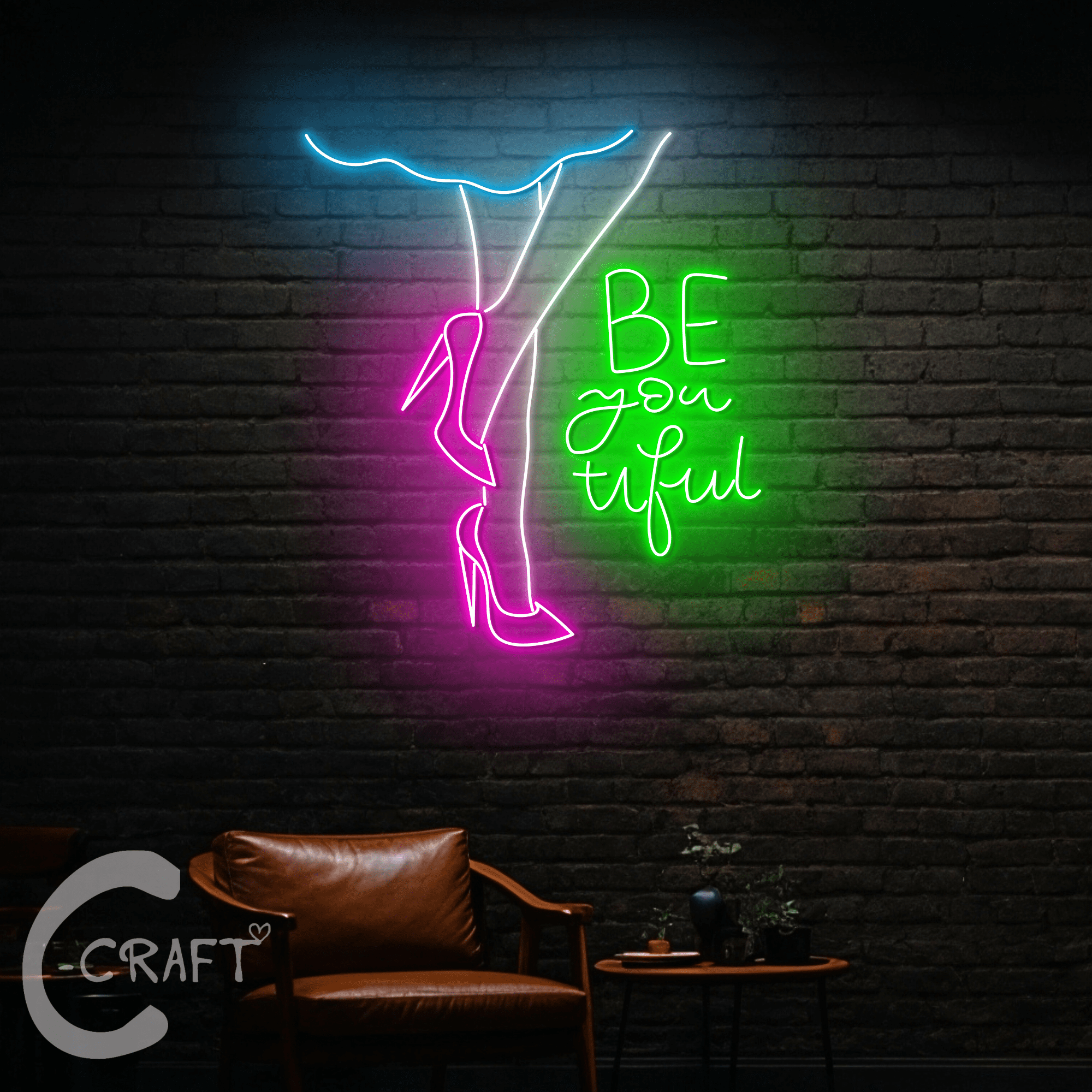 C-CRAFT Be You Tiful Neon Led Light Up 40 inch for Women Shoes Shop ...