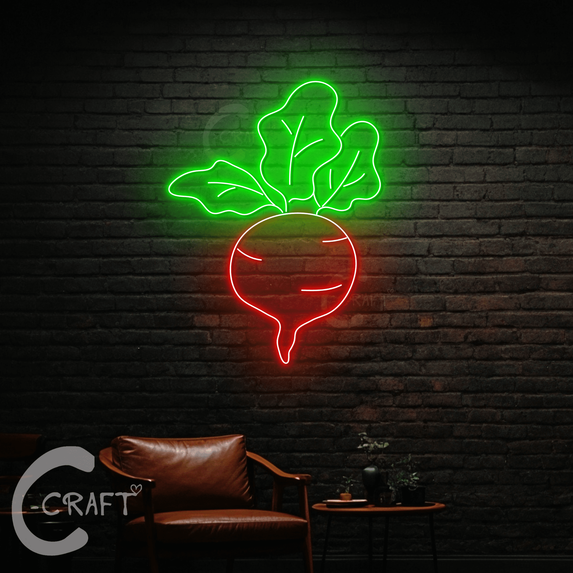 C-CRAFT Beetroot Neon Sign Led Light Up 35 inch for Vegetable Store ...