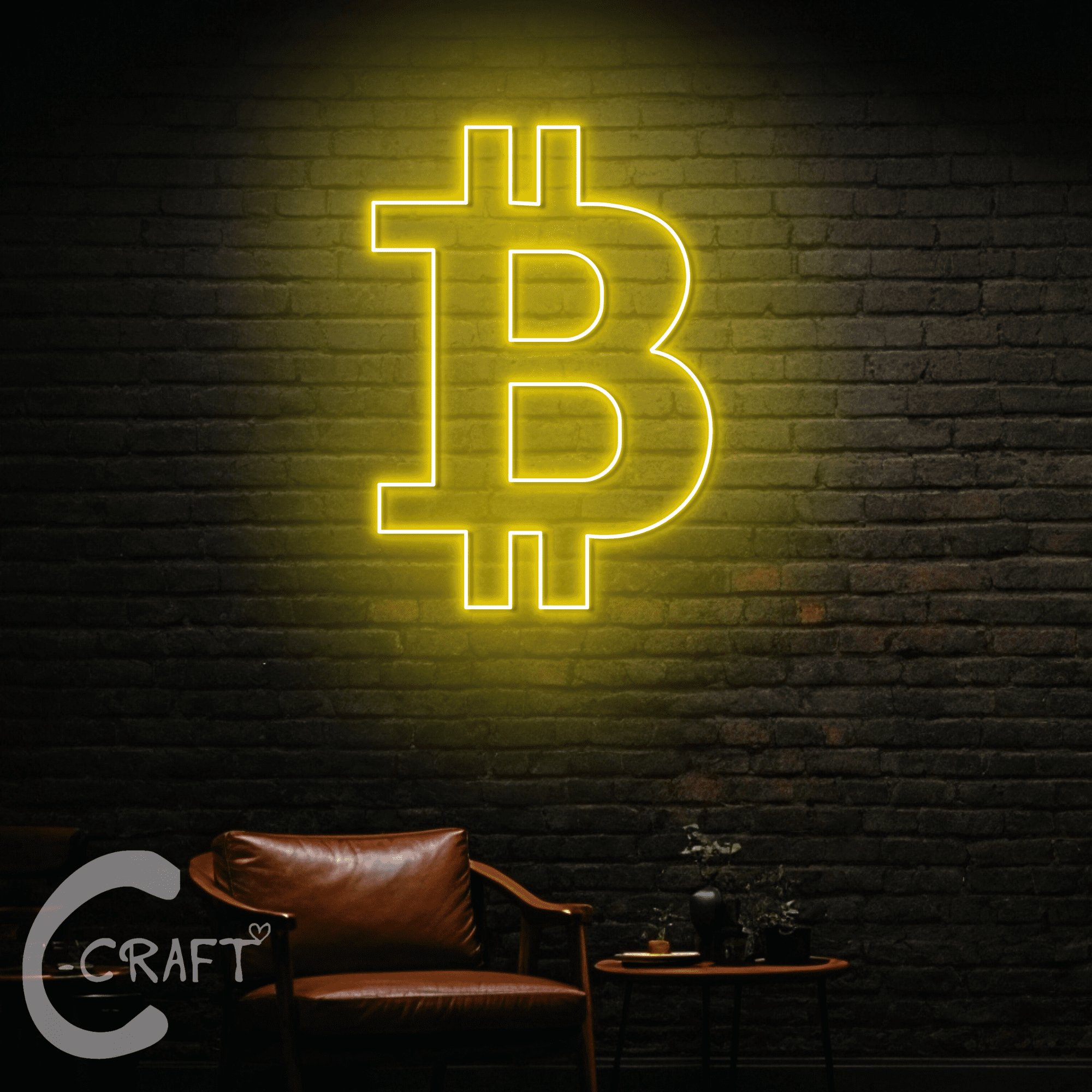 C-CRAFT Bitcoin Neon Led Light Sign 35 inch for Bitcoin Investment Club ...