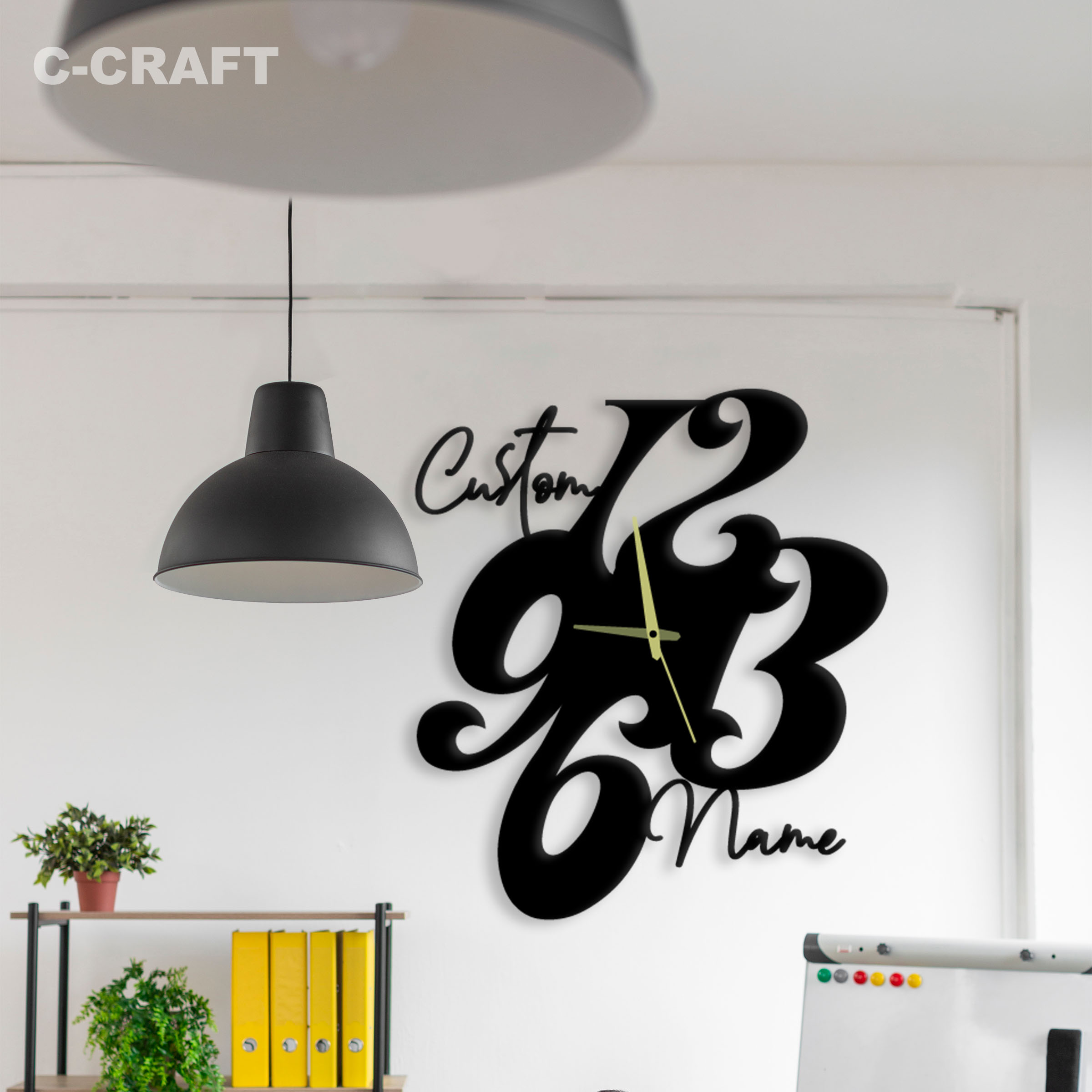 C-CRAFT Boho Numbers Modern Wall Clock Silent 14 Inch for Living Room ...