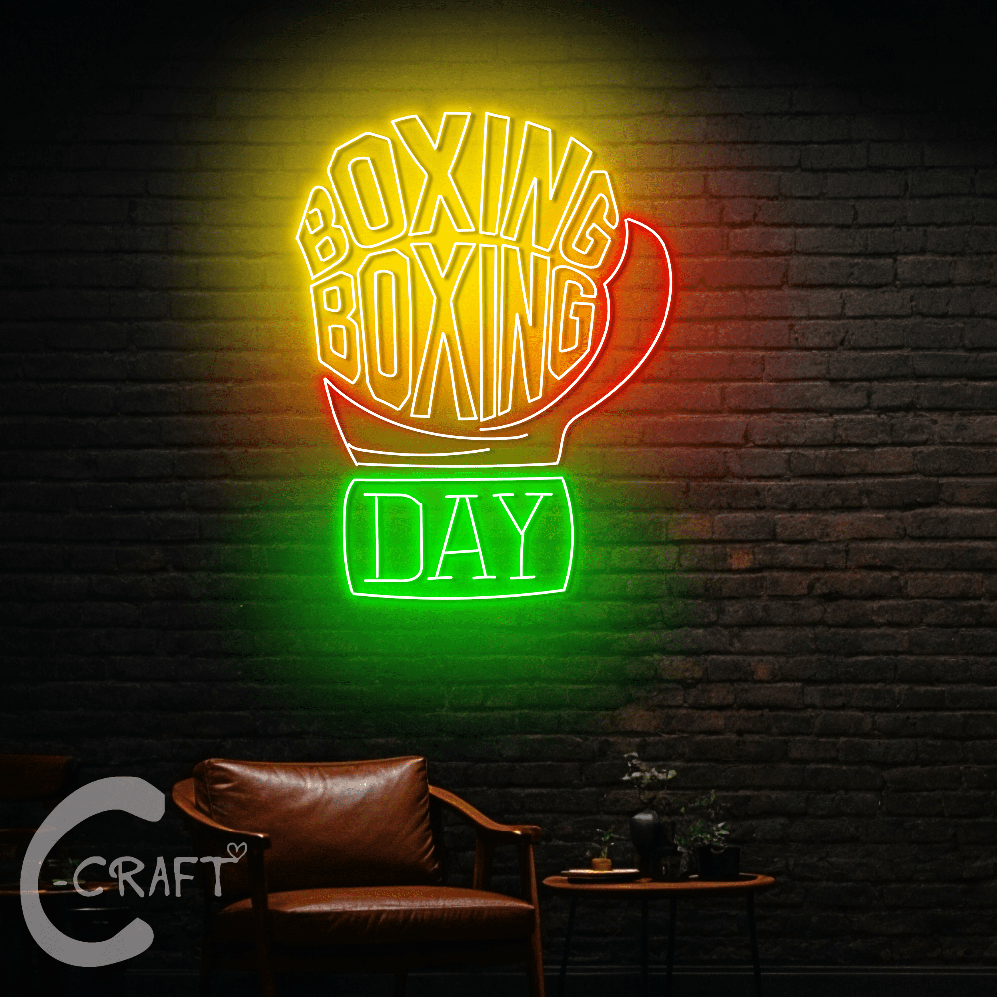 C-CRAFT Boxing Gloves Neon Sign LED Light 30 inch for Boxing Club Decor ...