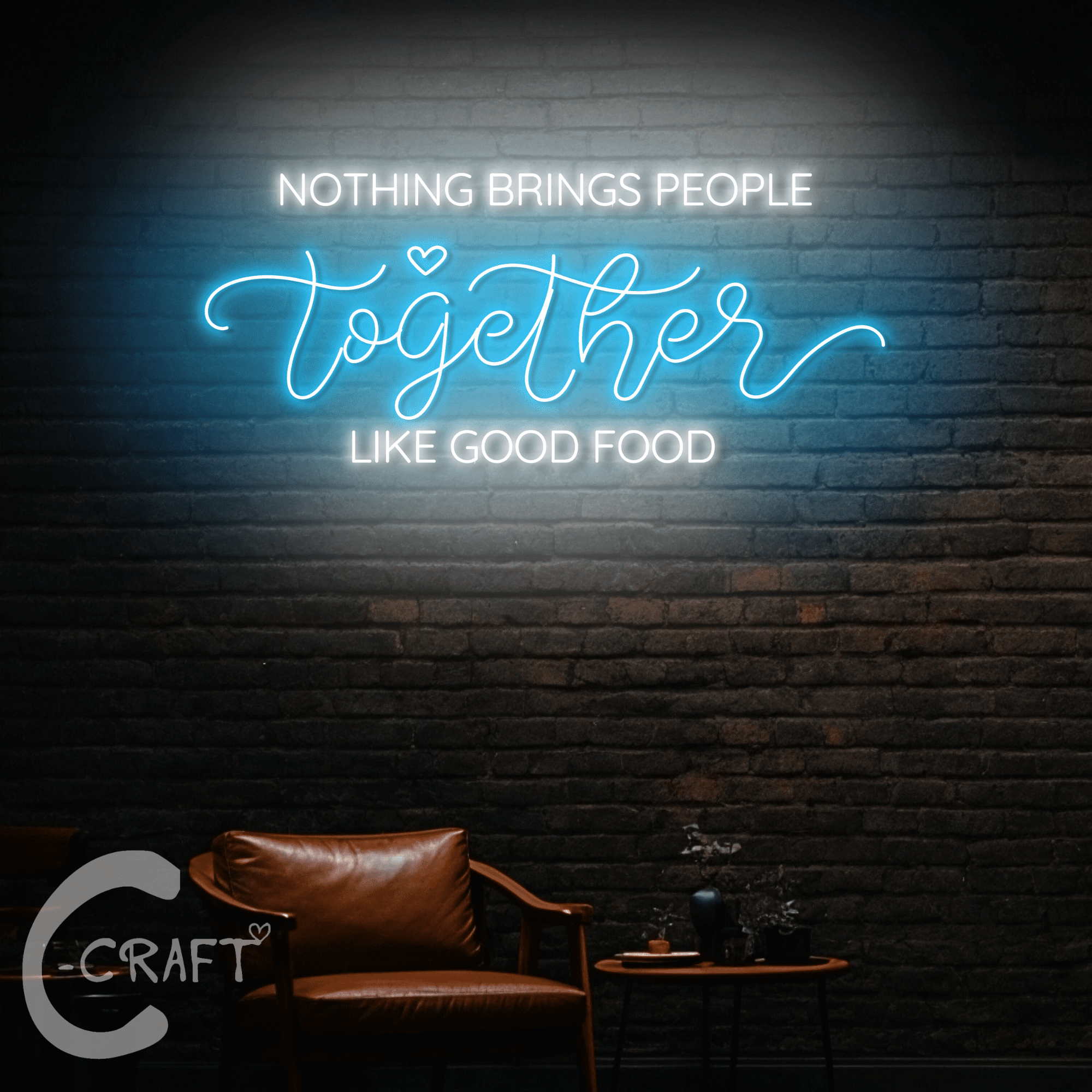 C-CRAFT Bring People Together Like Good Food Neon Led Light Sign 40 ...
