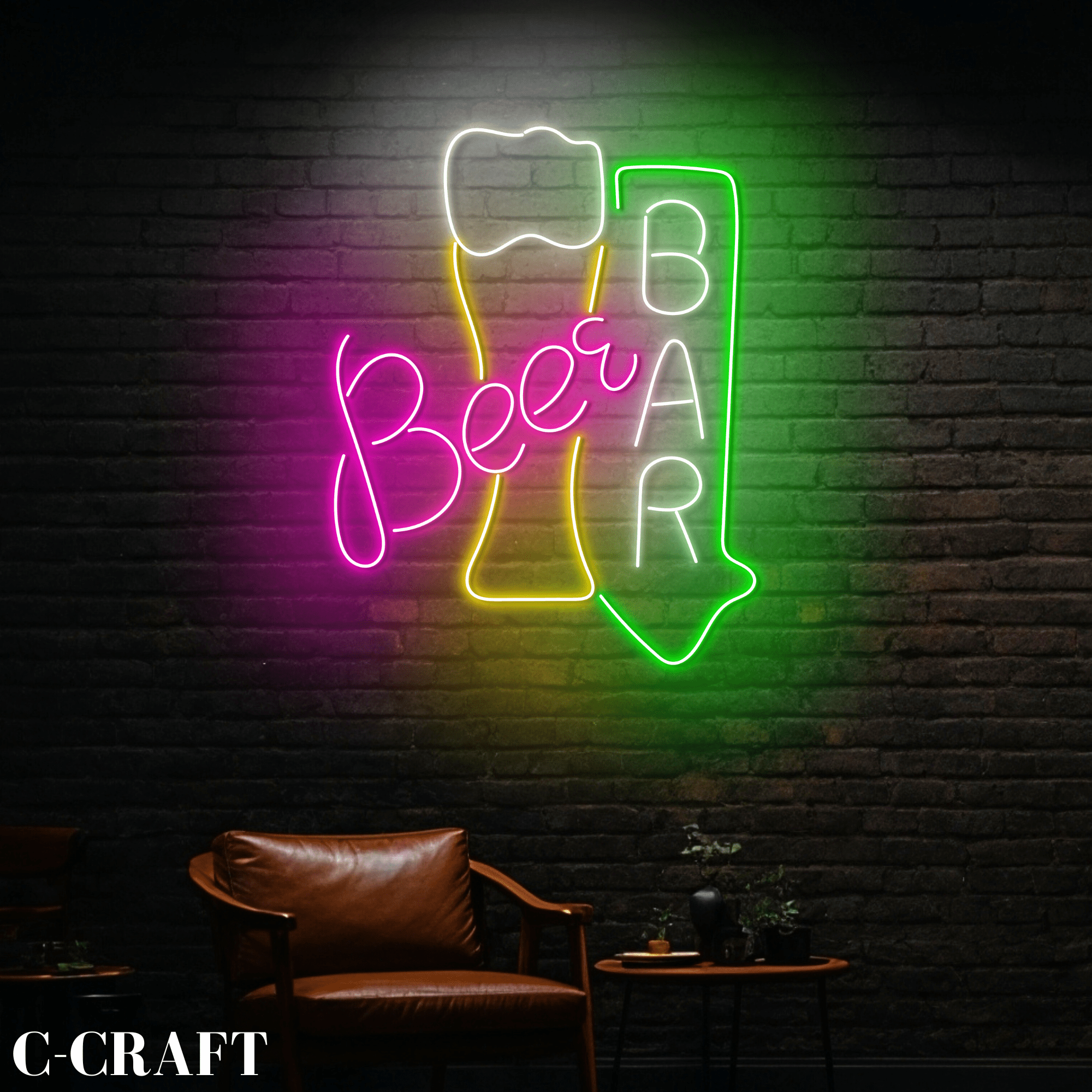 C-CRAFT Butterflies Neon Led Light Wall Art for Butterfly Lover Home ...
