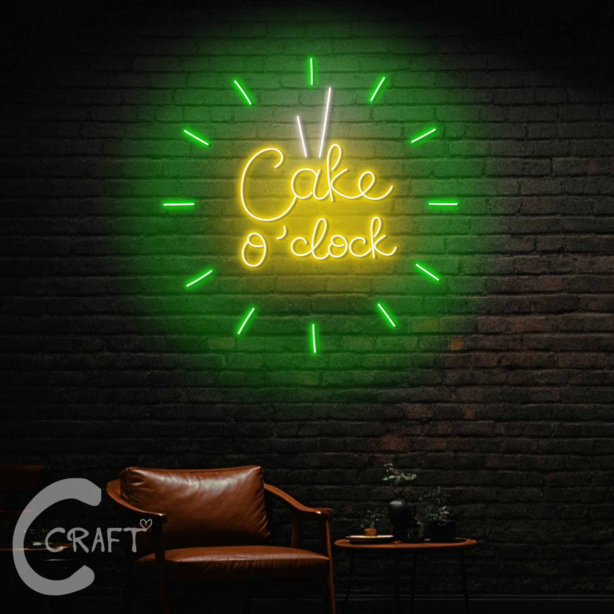 C-CRAFT Cake O'clock Neon Led Light Up 38 inch for Bakery Shop Wall ...