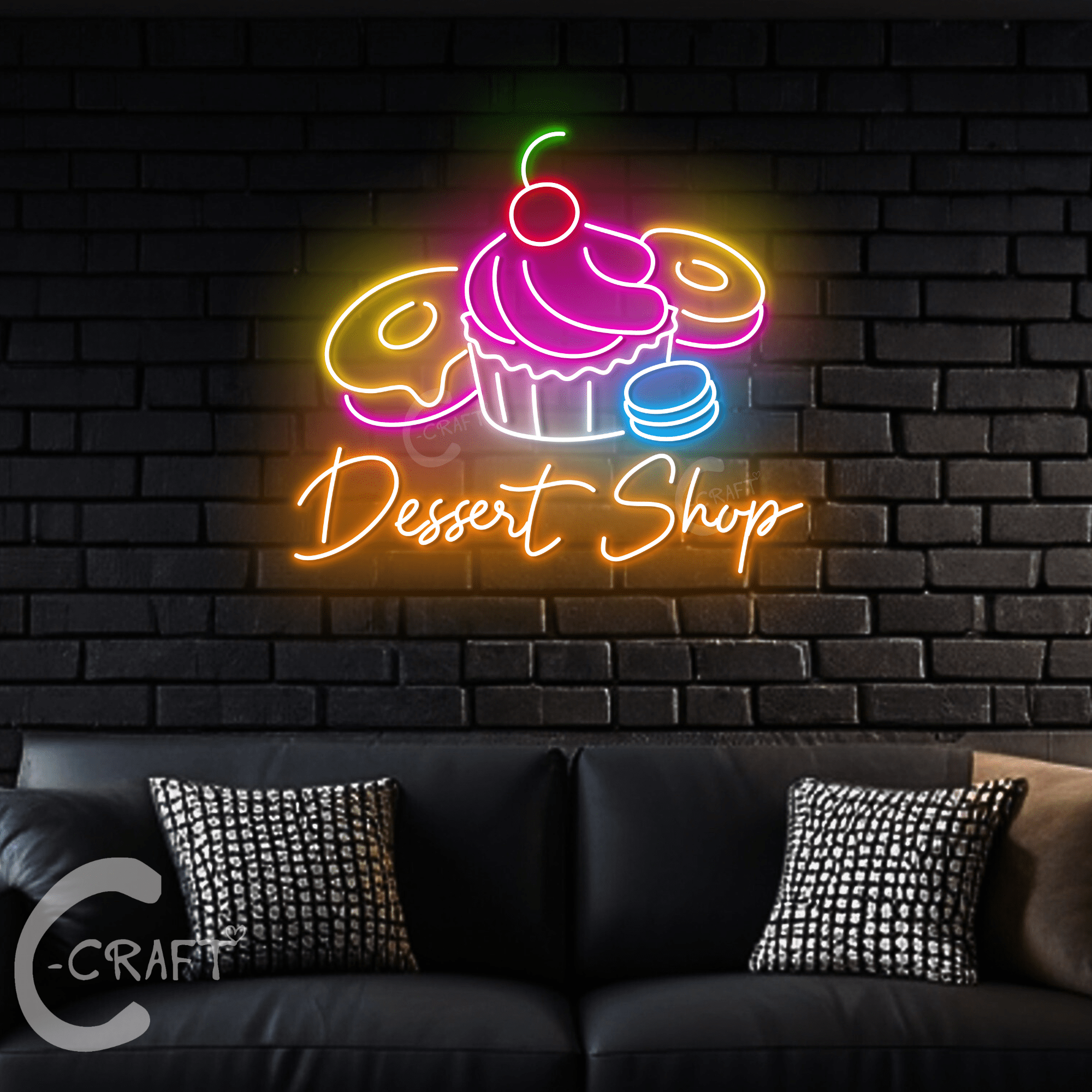 C-CRAFT Cakes Led Light Neon Sign 27 inches for Dessert Bakery Shop ...