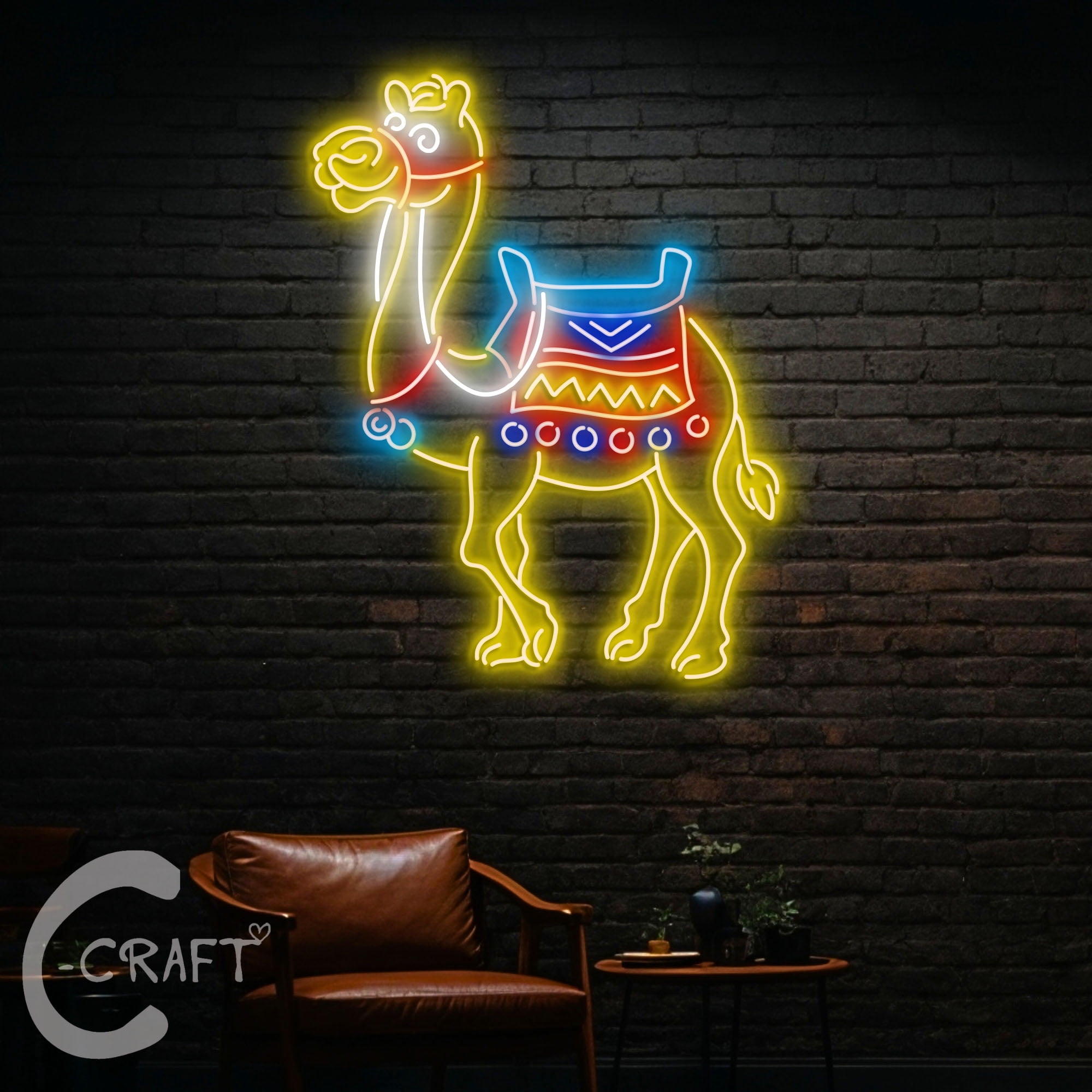 C-CRAFT Camel Neon Sign LED Light 30 inch for Desert Western Kid Room ...