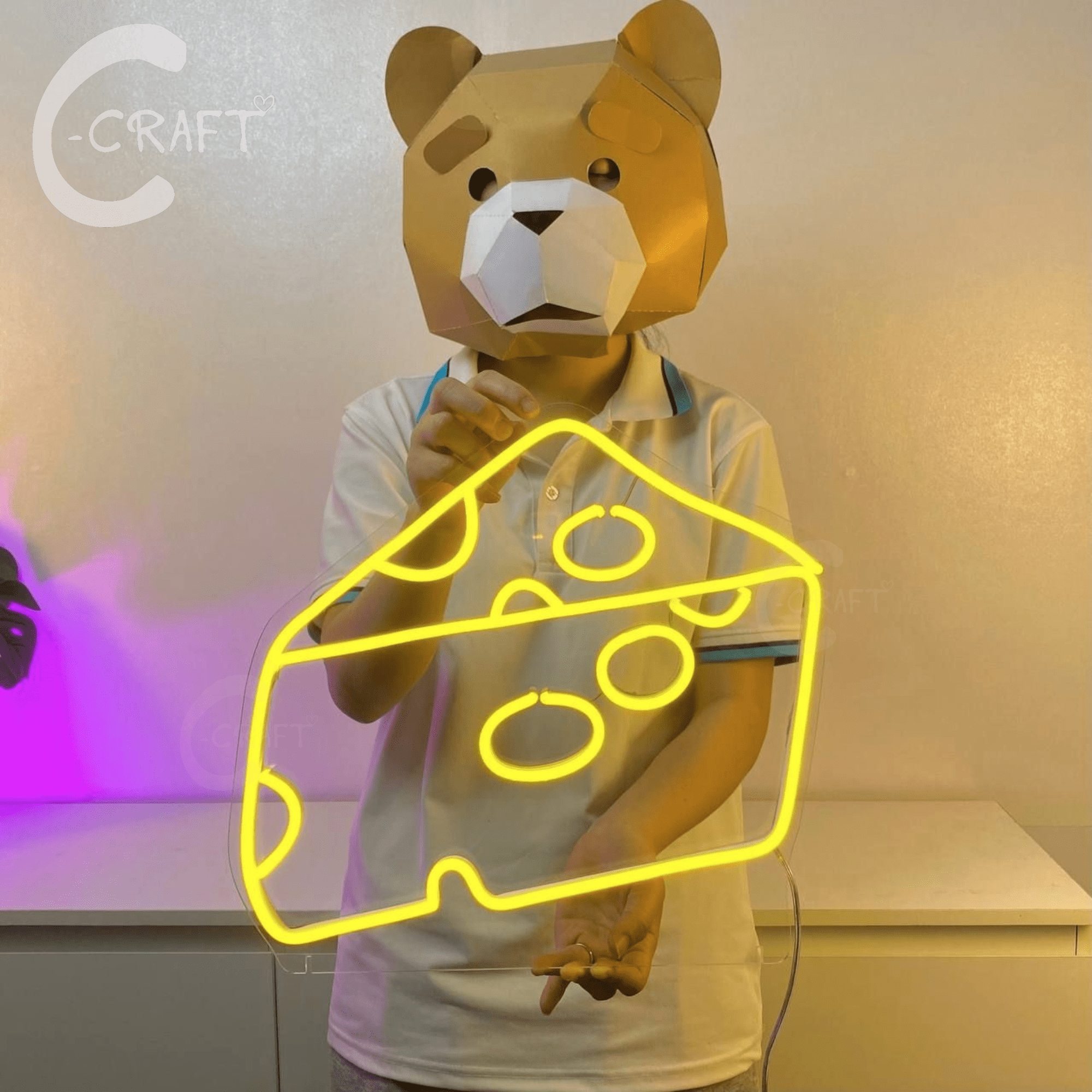 C-CRAFT Cheese Neon Sign Led Light Up 33 inch for Cheese Store Wall Art ...