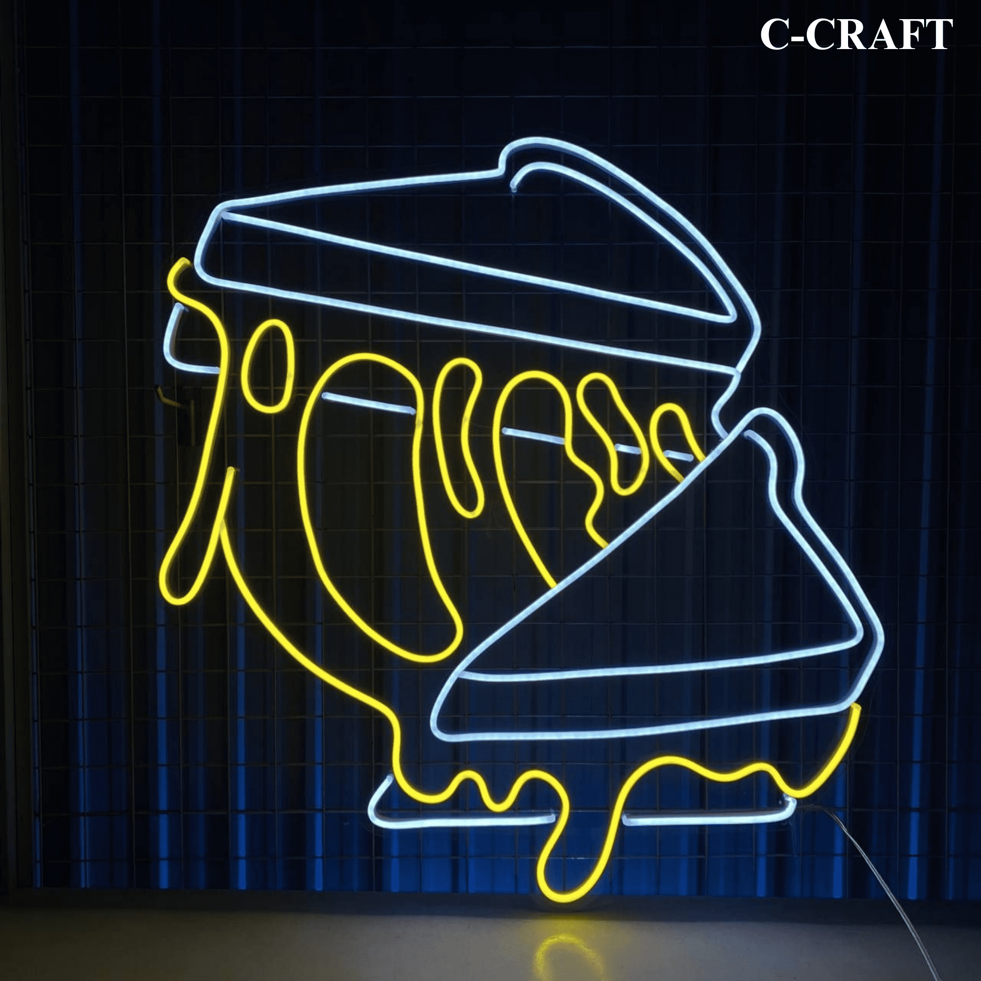C-CRAFT Cheese Sandwich Neon LED Light Acrylic Wall Decorations For ...