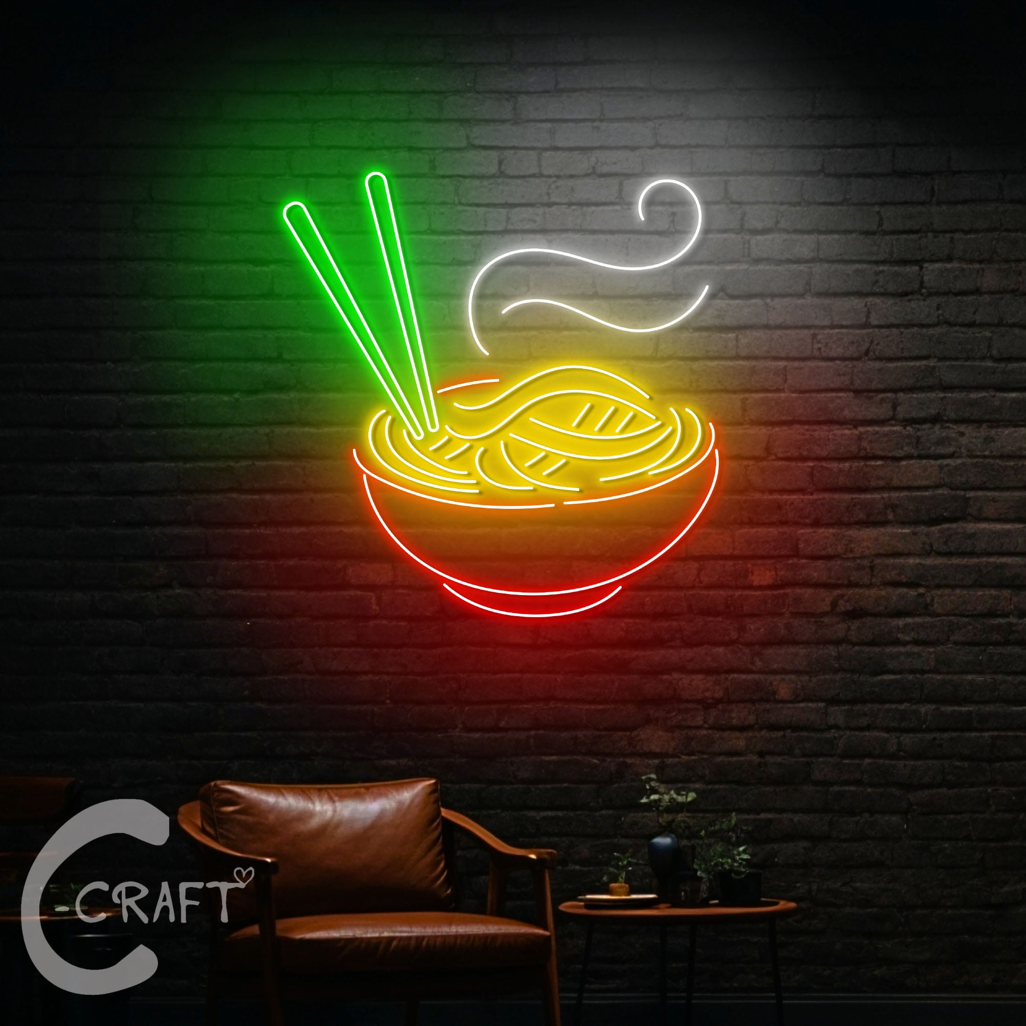 C-CRAFT Chinese Noodle Neon Led Light Up 38 inch for Chinese Restaurant ...