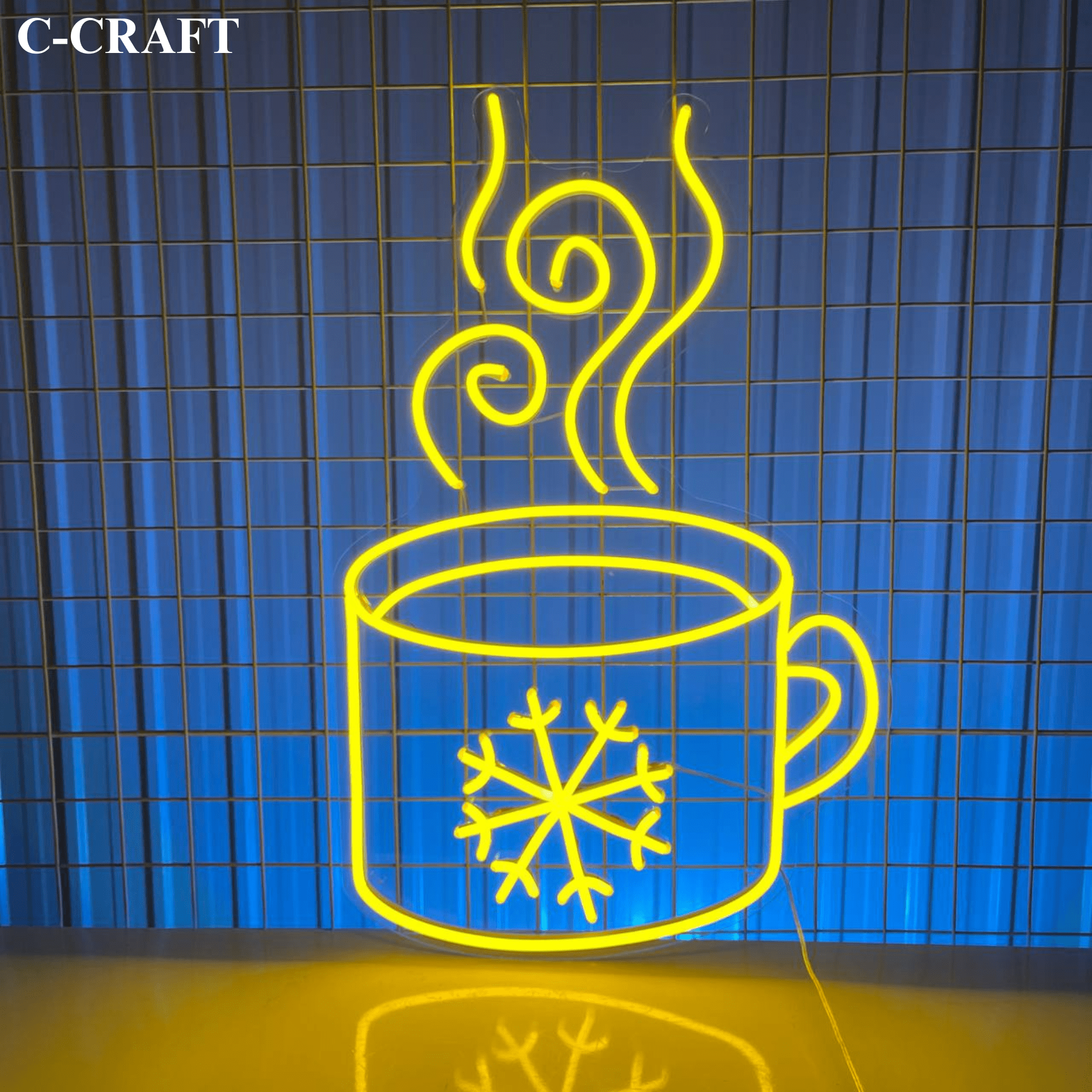 C-CRAFT Christmas Hot Coffee Neon Sign LED Light 25 inch for Wall Decor ...
