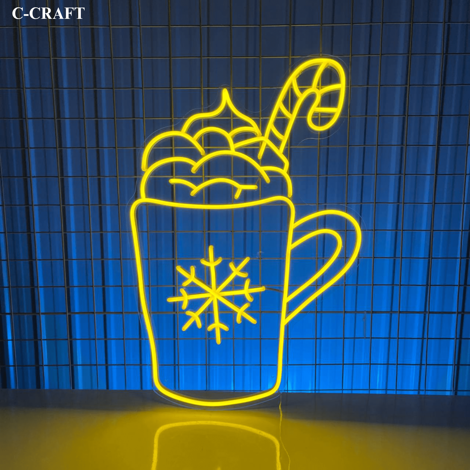 C-CRAFT Christmas Milkshakes Neon Sign LED Light 25 inch for Wall Decor ...