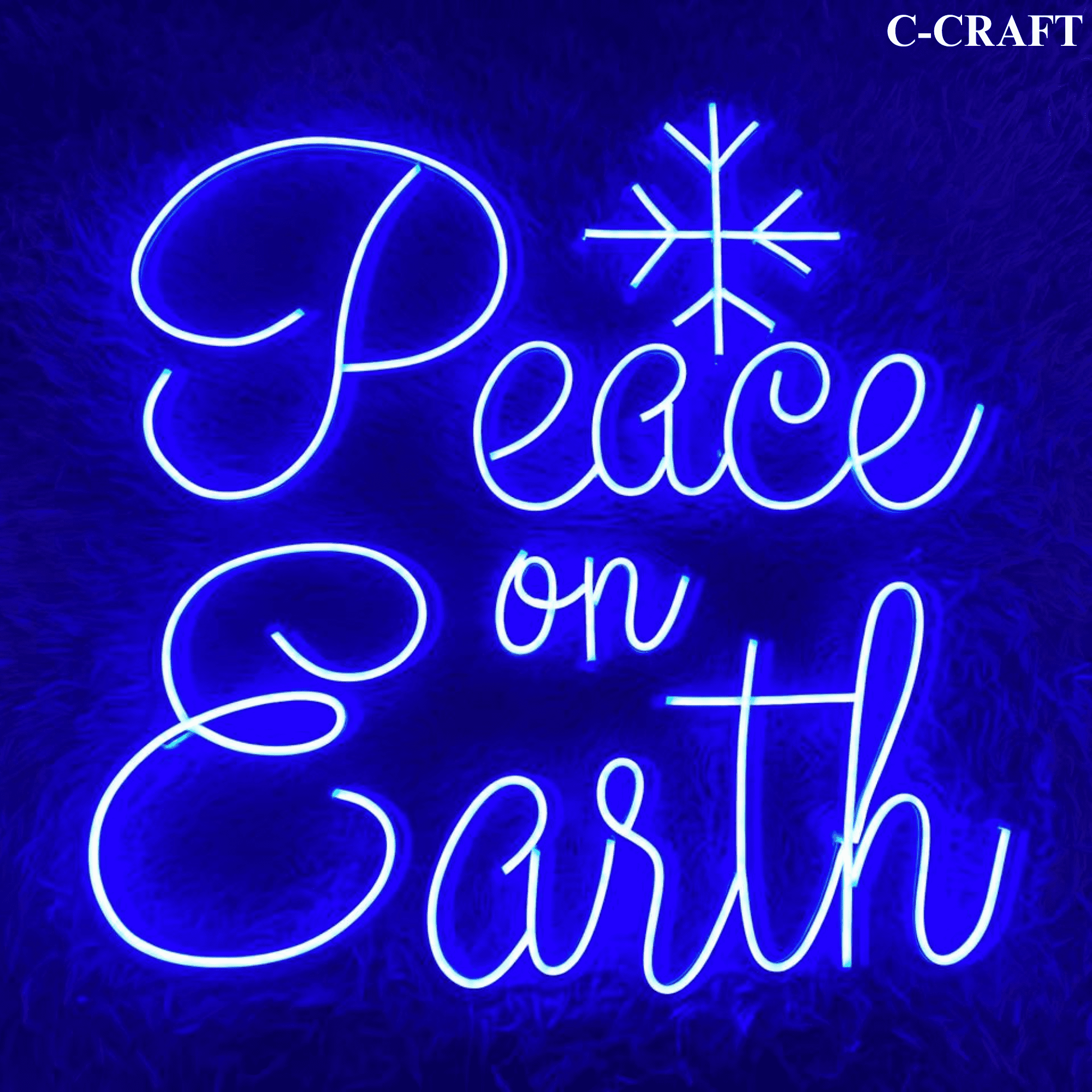 C-CRAFT Christmas Peace On Earth Neon Sign LED Light 25 inch for Wall ...