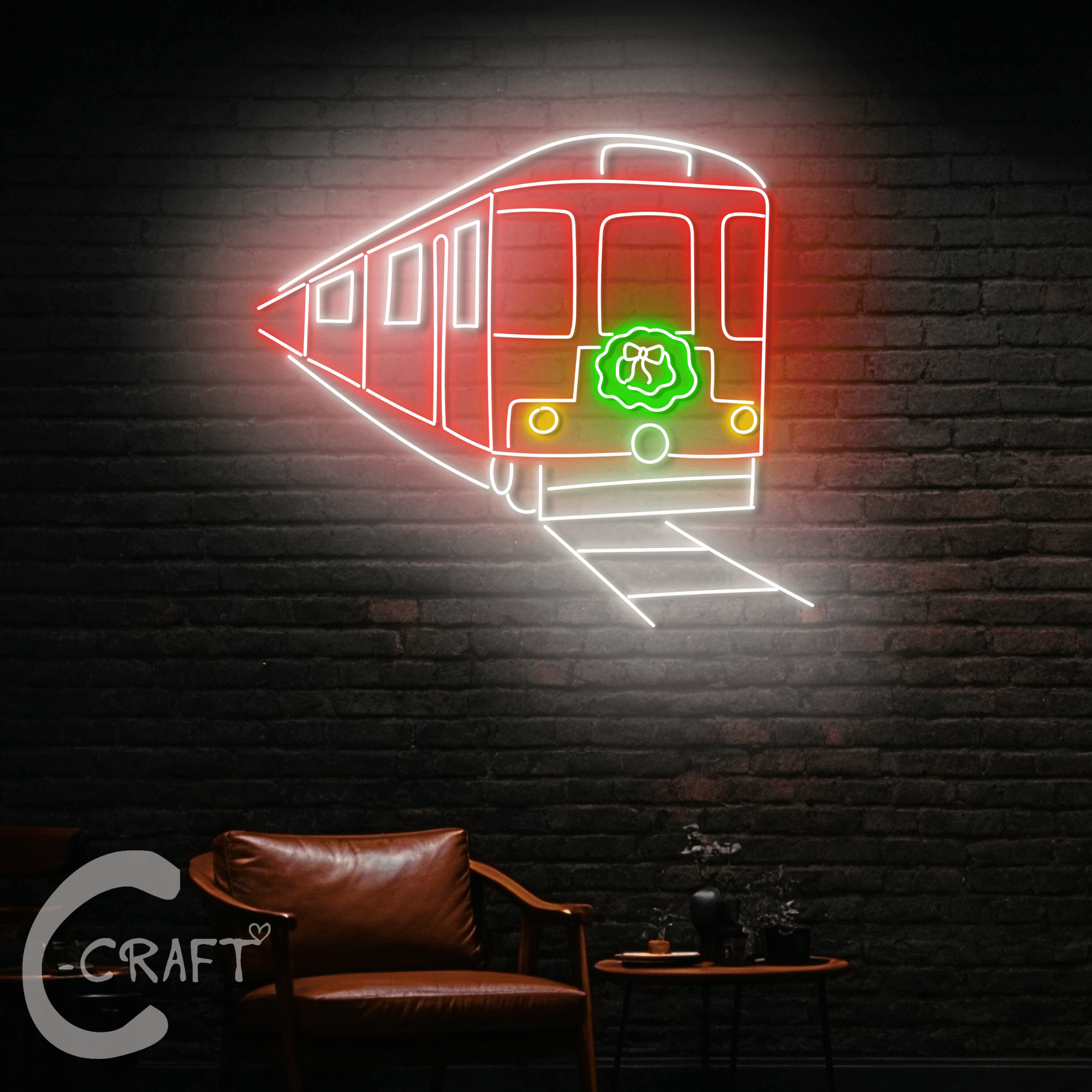 C-CRAFT Christmas Tram Neon Led Light 40 inch for Tram Driver Home ...