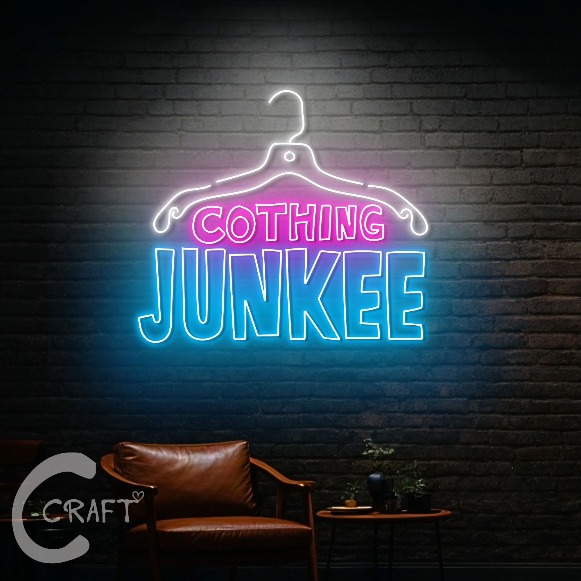C-CRAFT Clothing Junkie Neon Sign LED Light 27 inch for Clothing ...