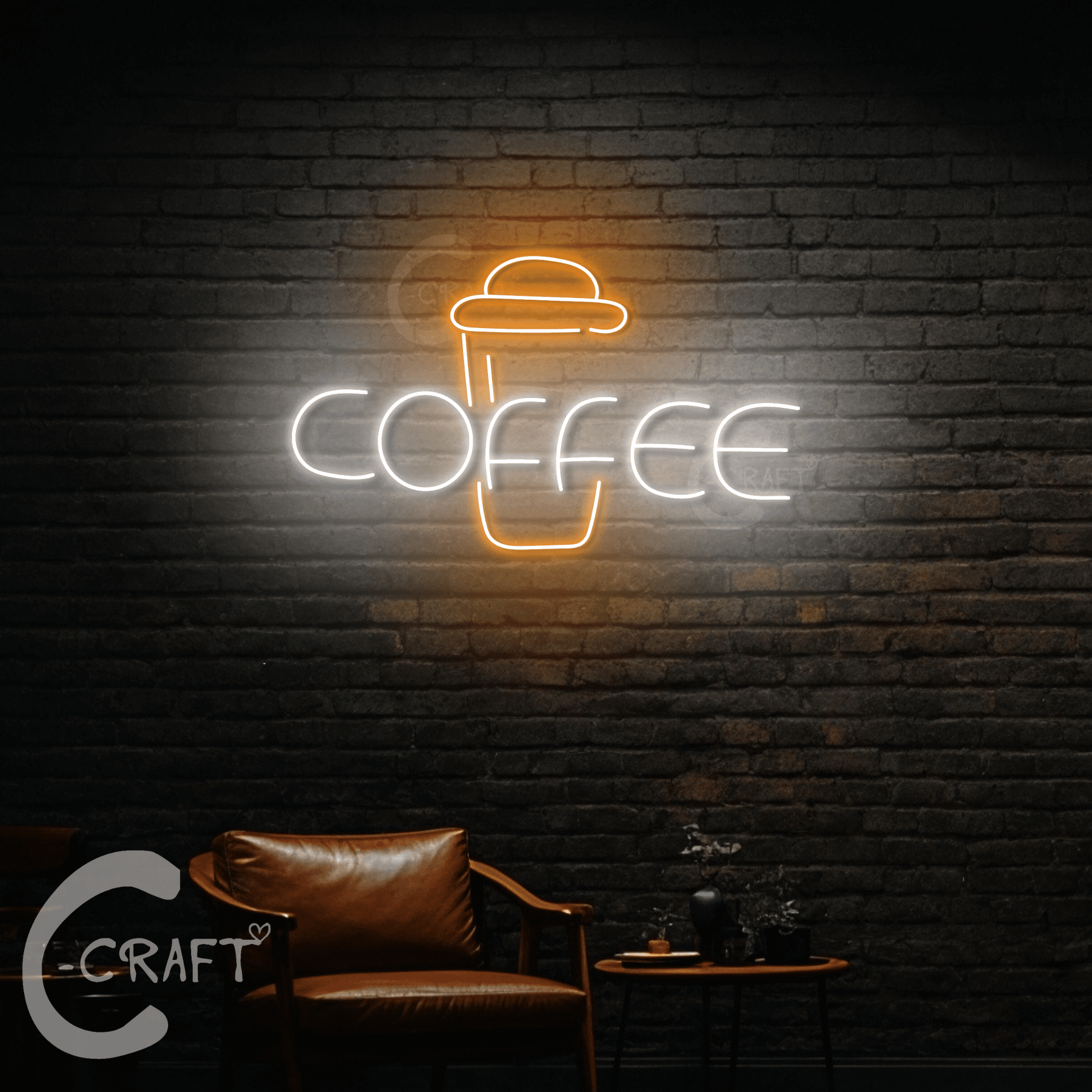 C-CRAFT Coffee Neon Sign Led Light Up 40 inch for Coffee Bar Wall Art ...