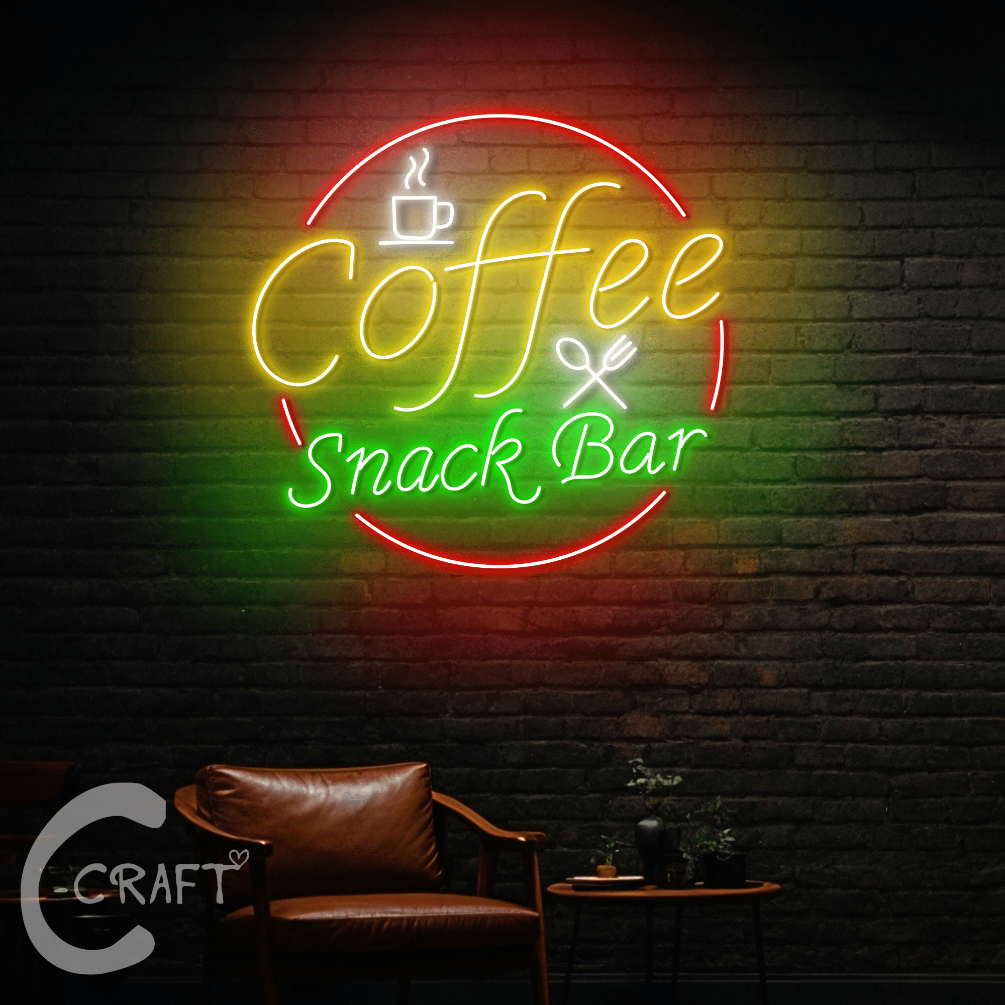 C-CRAFT Coffee & Snack Bar Neon Led Lights 25 inch for Coffee Shop ...