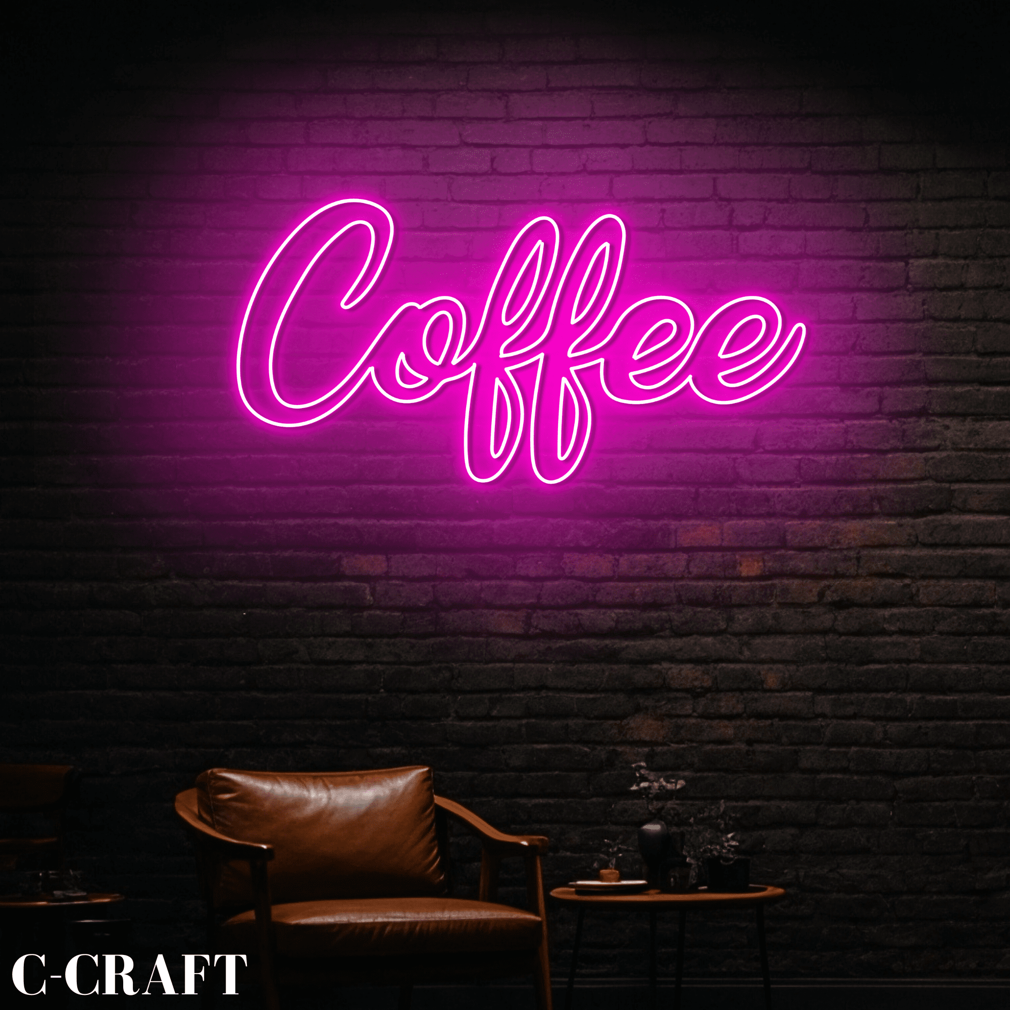 C-CRAFT Coffee Wall Art Led Light Neon Sign For Cafeteria Coffee Shop ...