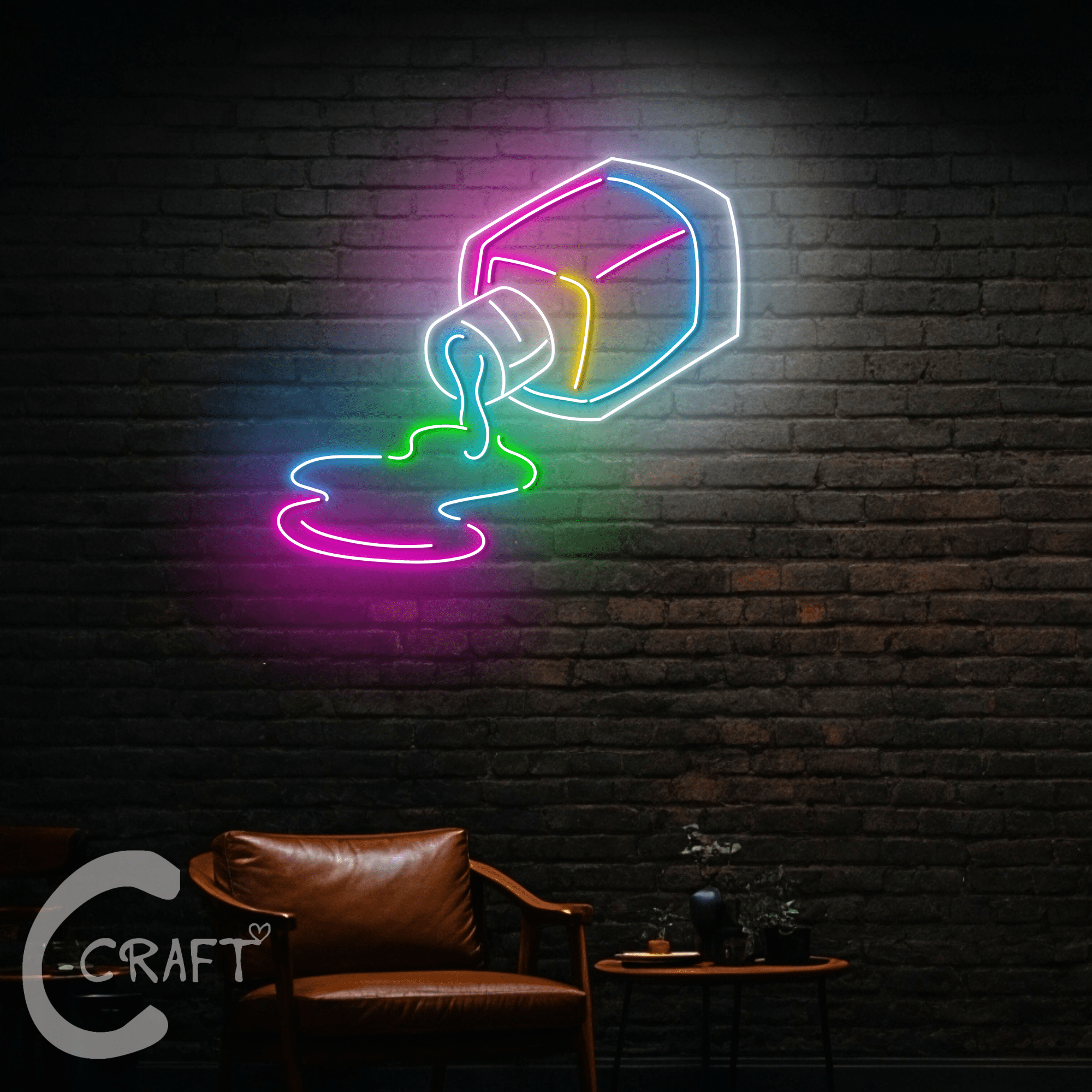 C-CRAFT Colorful Nail Polish Neon Led Light Sign 27 inch for Nail ...
