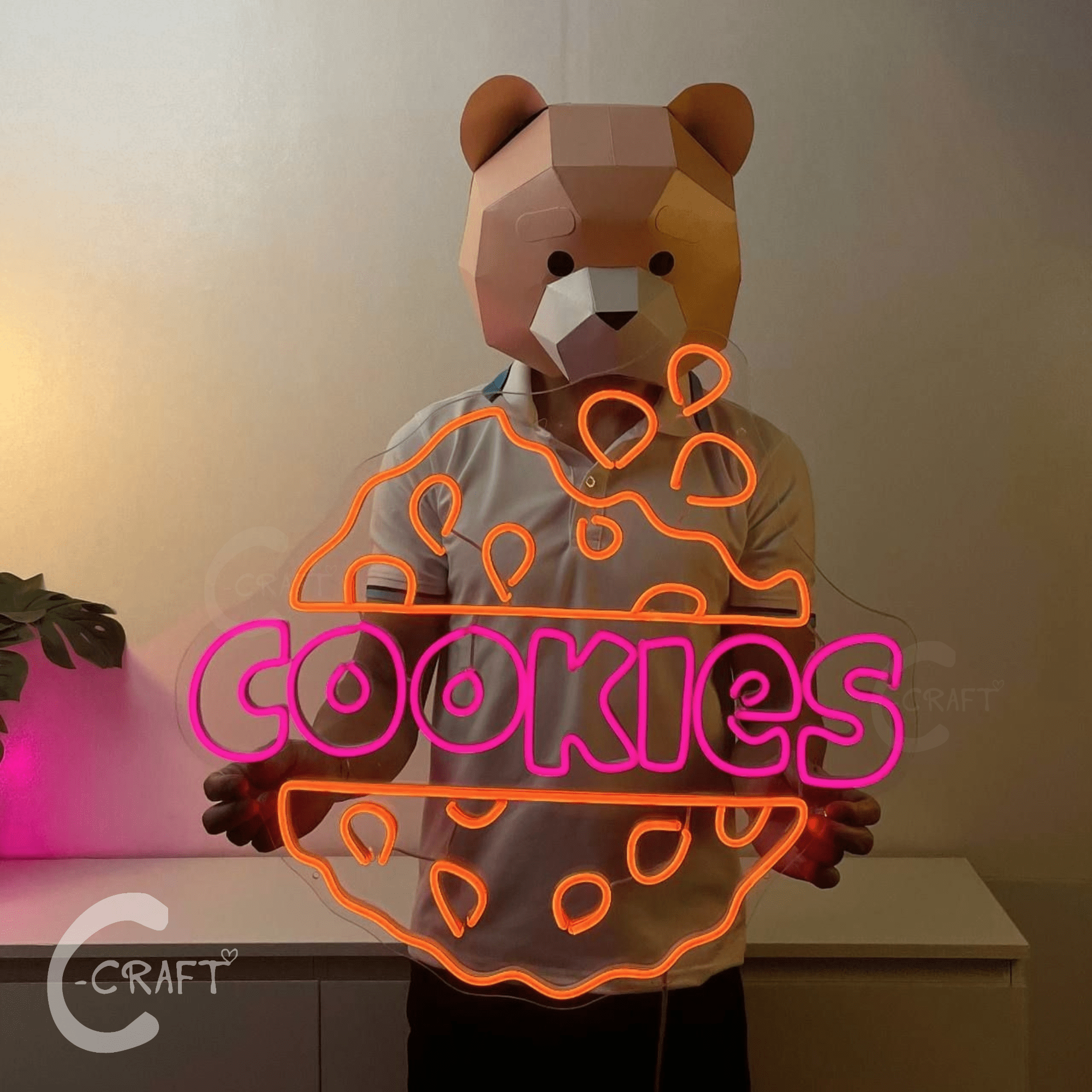C-CRAFT Cookies Neon Sign Led Light Up 30 Inch for Bakery Wall Art ...