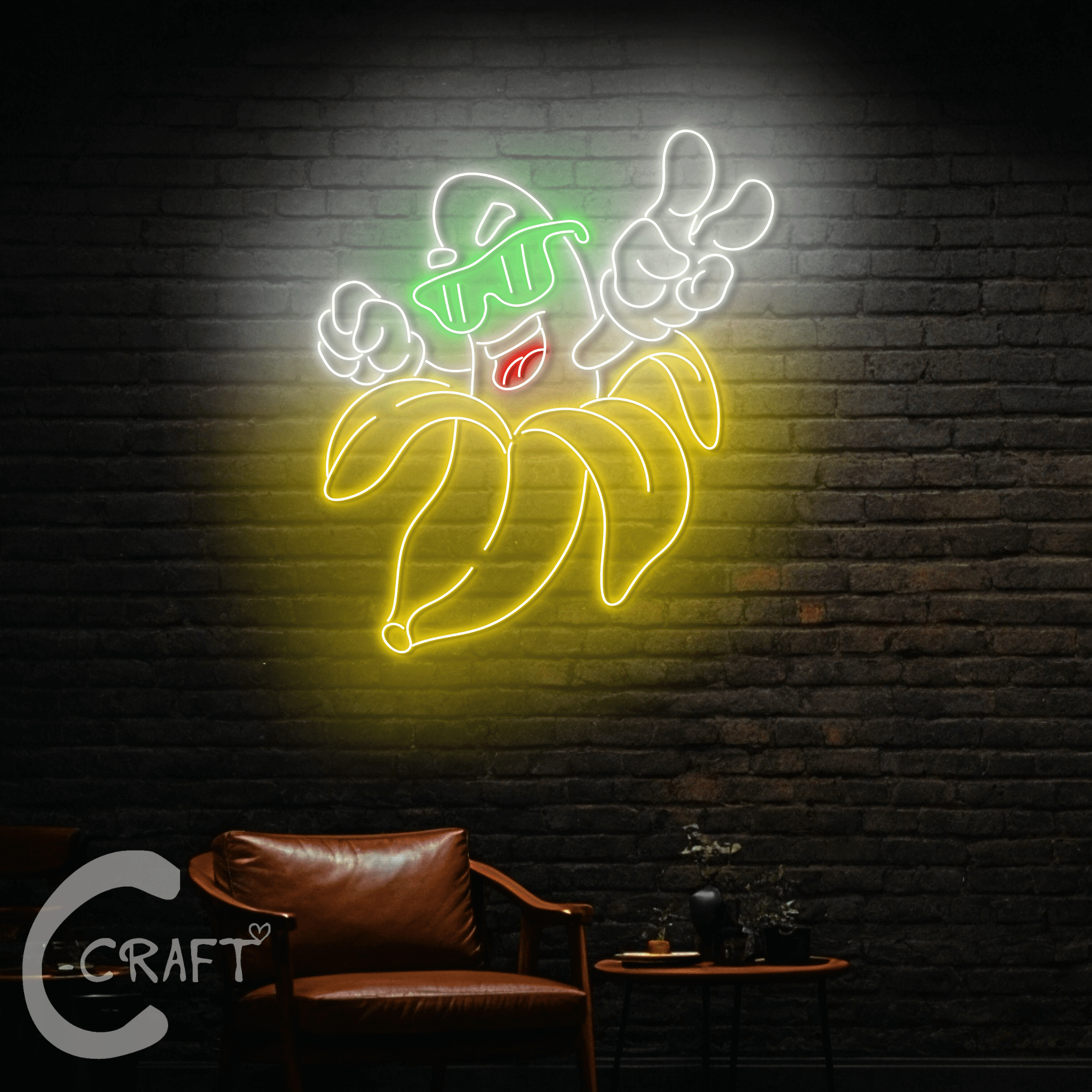 C-CRAFT Cool Banana Neon Led Light Sign 30 inch for Banana Fruit Shop ...