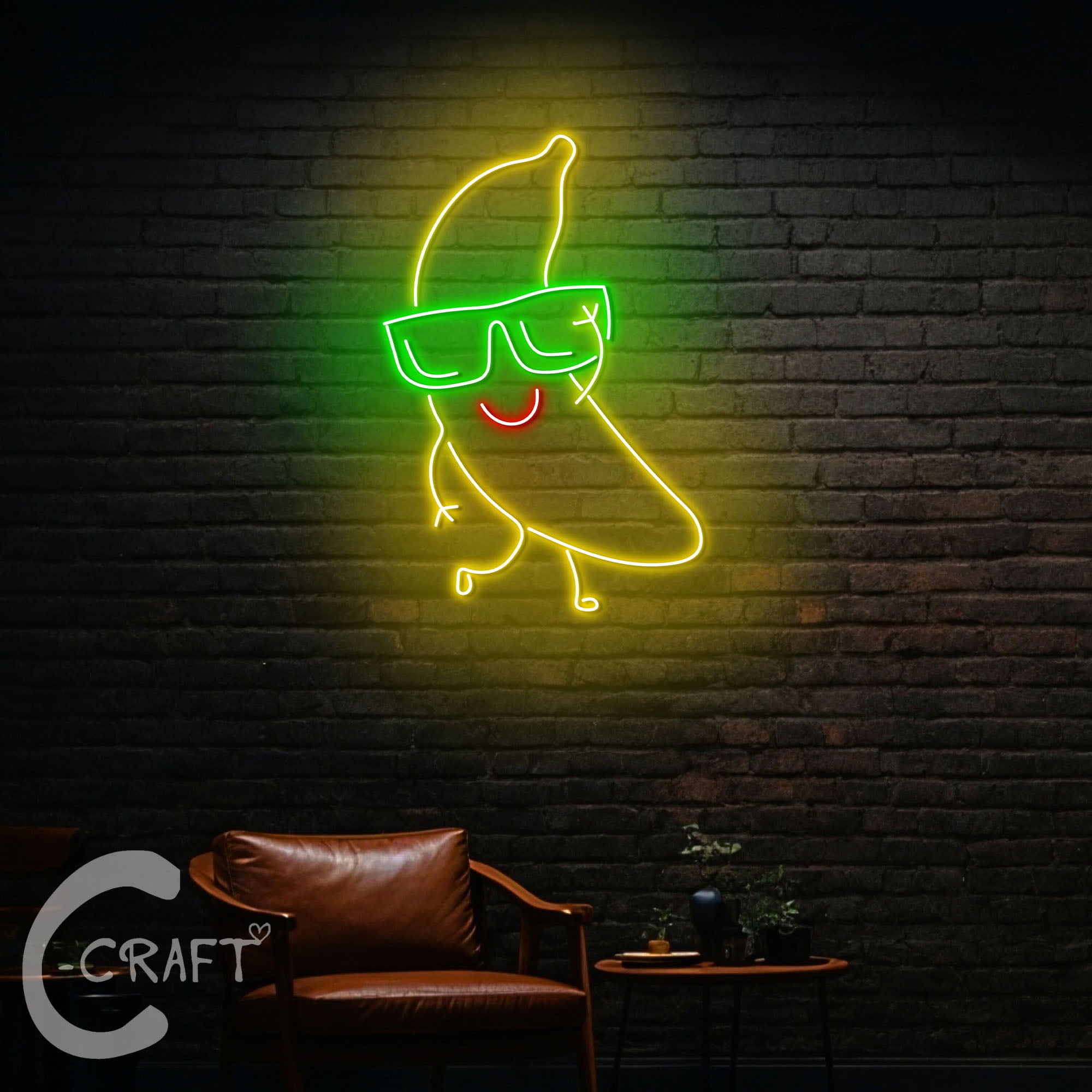 C-CRAFT Cool Banana Neon Led Light Up 38 inch for Banana Fruit Shop ...