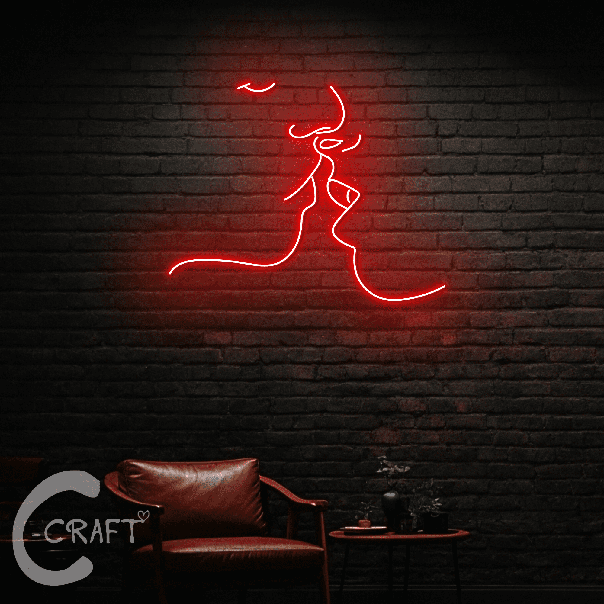 C-CRAFT Couple Face Kissing Neon Led Light Up 40 inch for Wedding ...