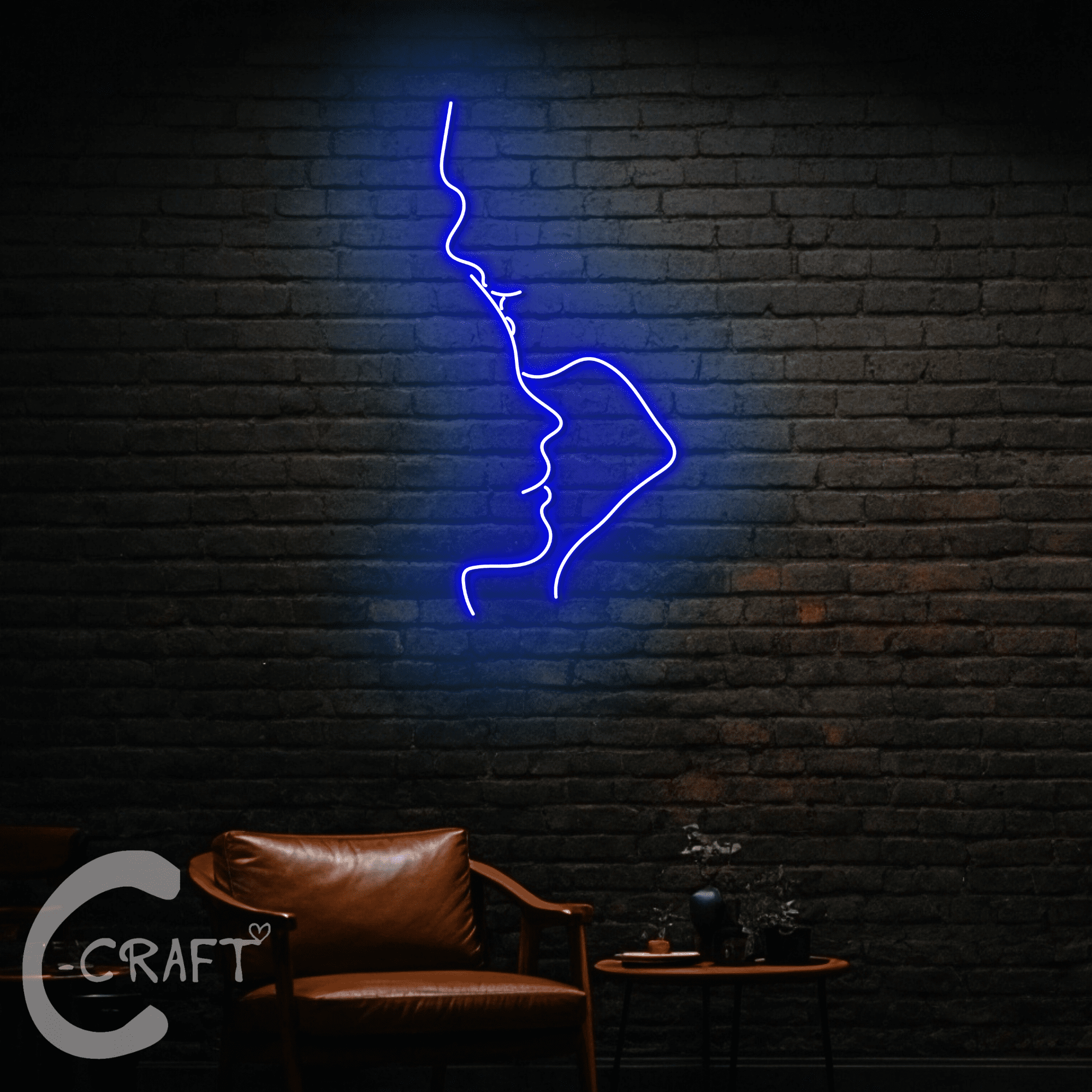 C-CRAFT Couple Forehead Kiss Neon Led Light Up 20 inch for Valentine's ...