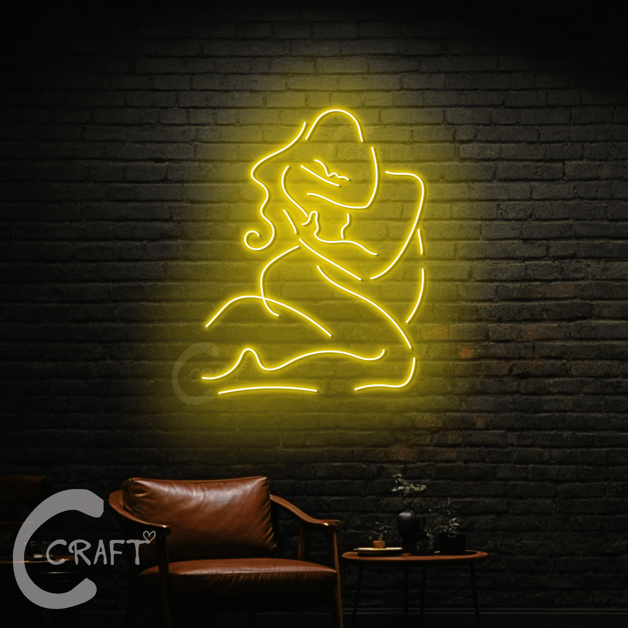 C-CRAFT Couple Neon Light Led Sign 33 inch for Couple Bedroom Wall Art ...