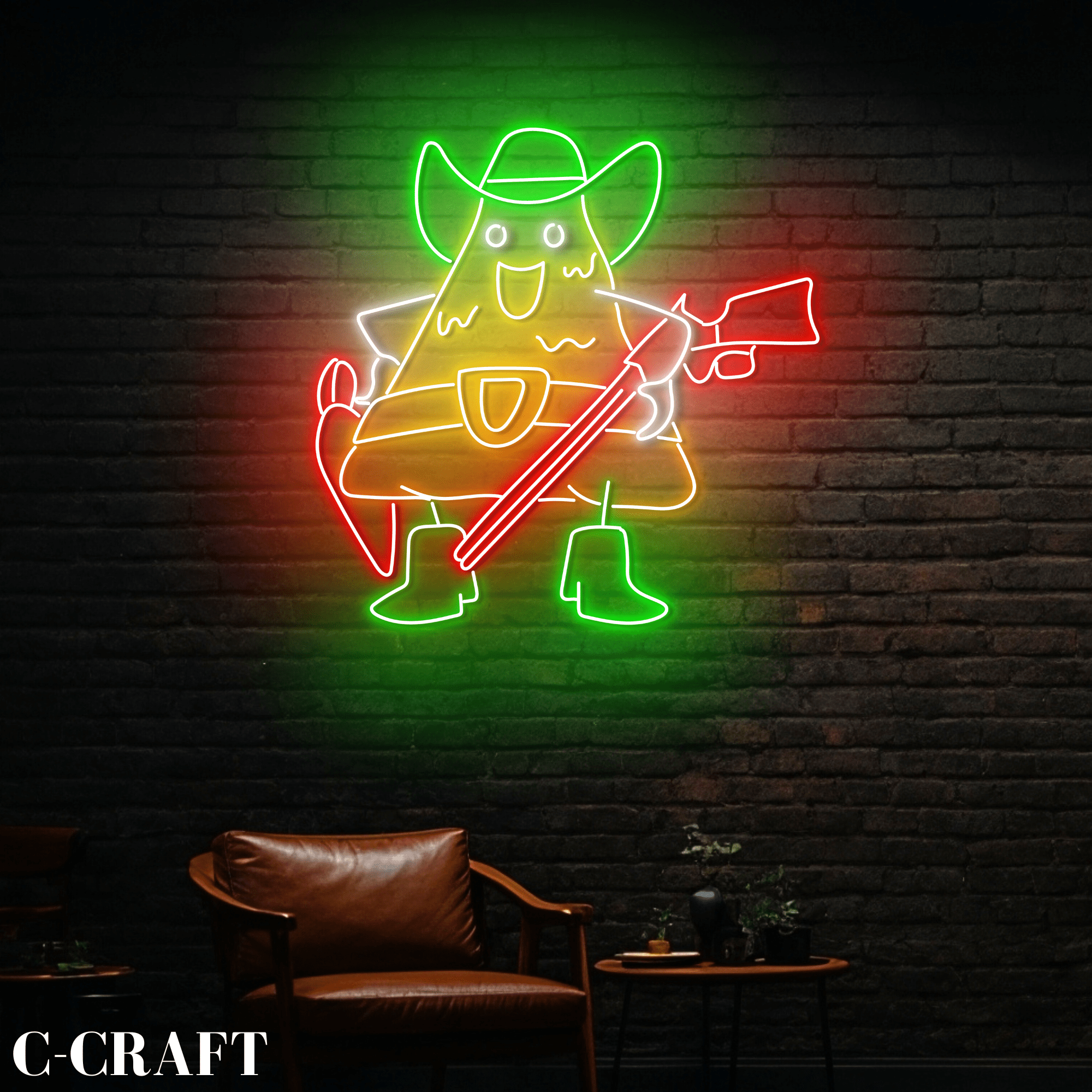 C-CRAFT Cowboy Nacho Neon Led Light Sign Wall Art for Mexican Nacho ...
