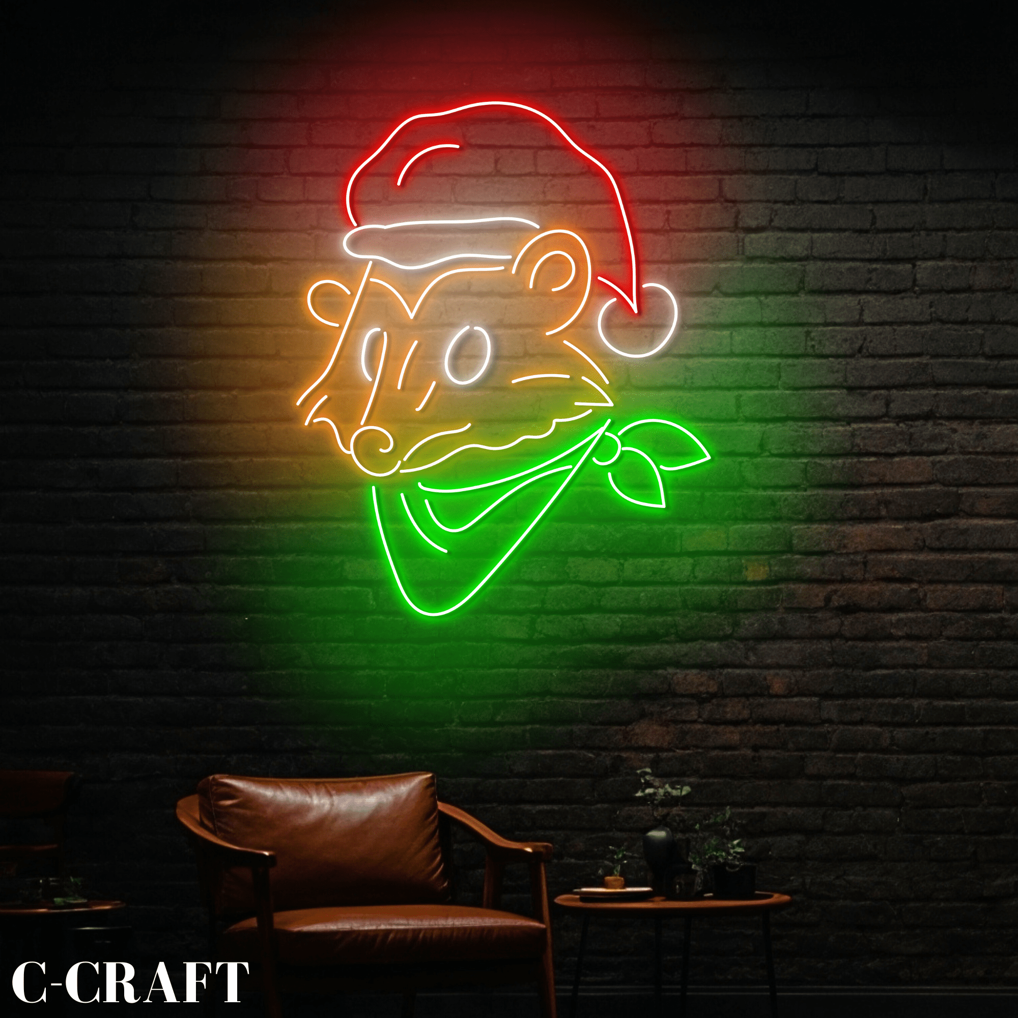 C-CRAFT Cowboy Opossum Christmas Wall Art Led Light Neon Sign For ...