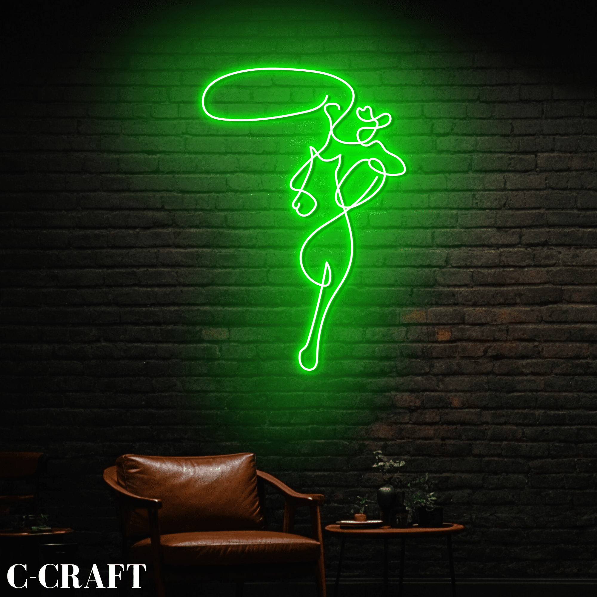 C-CRAFT Cowboy Riding Horse Wall Art Led Light Neon Sign For Cowboy Bar ...
