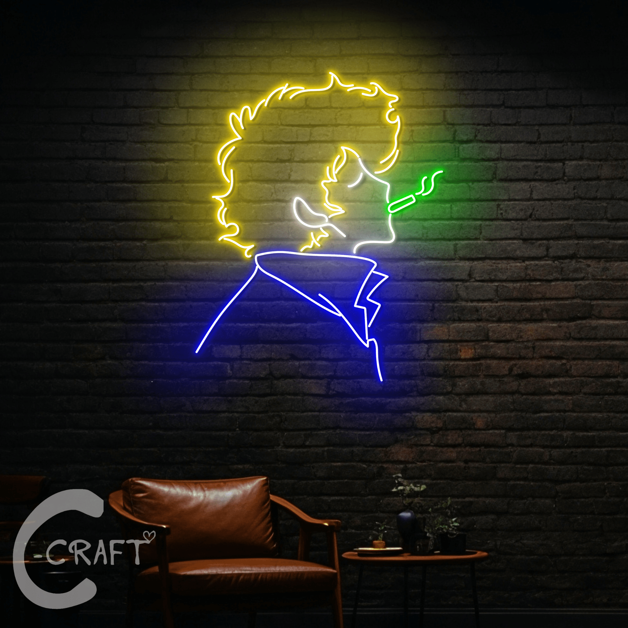 C-CRAFT Cowboy Smoking Neon Led Light Up 40 inch for Western Cowboy Bar ...