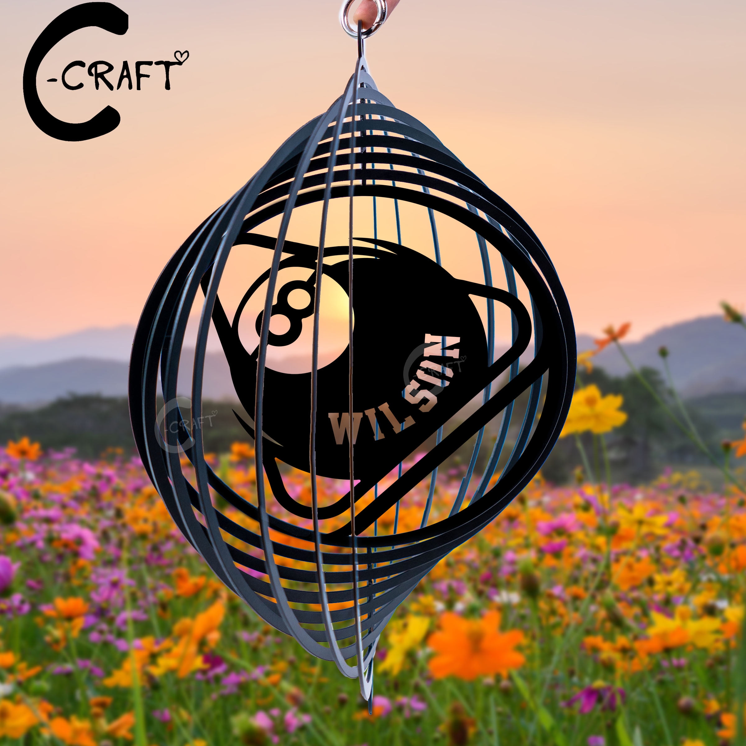 C-CRAFT Custom Billiards Metal Wind Spinner 12 inches, Memorial Wind ...
