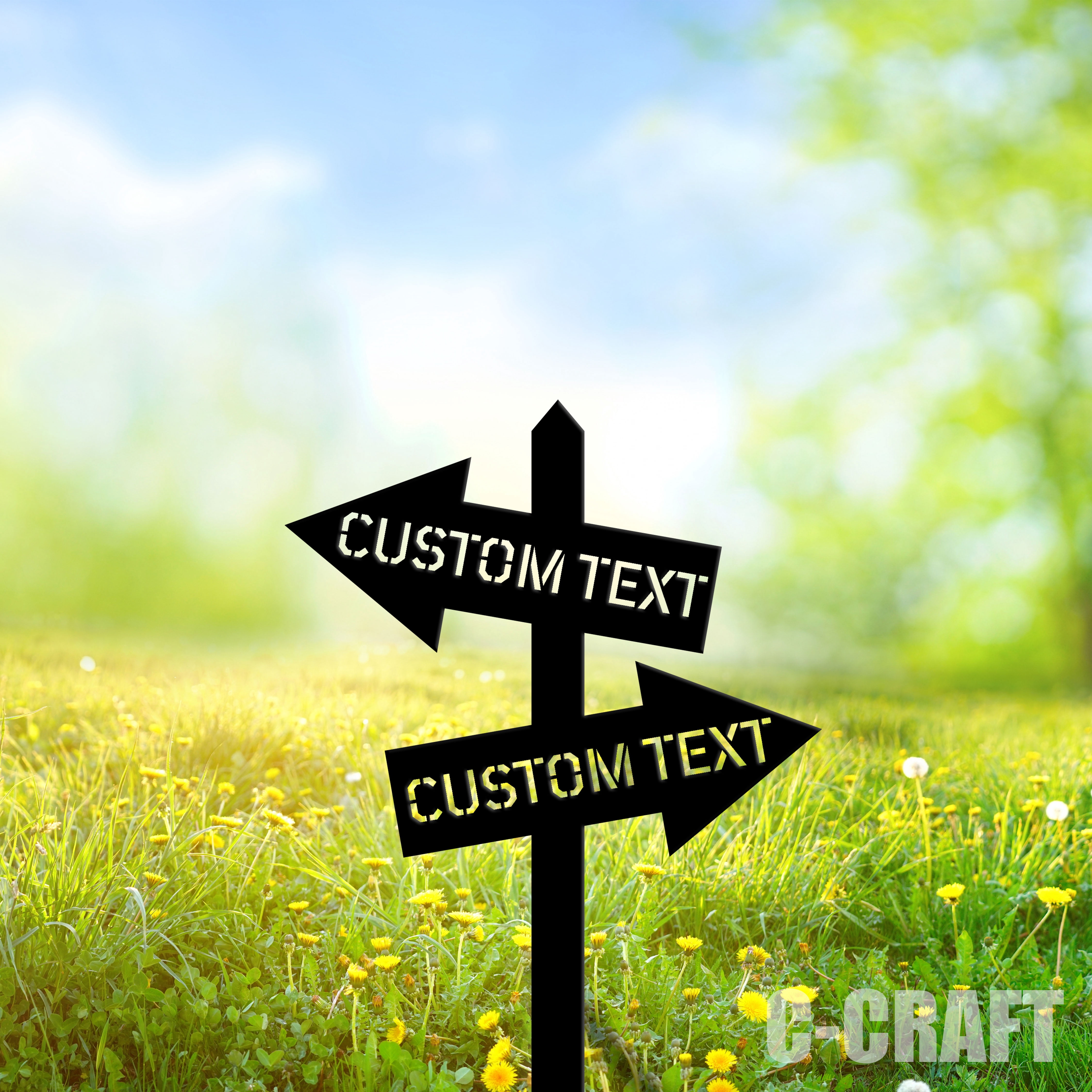 C-CRAFT Custom Destination Arrow Metal Yard Sign Weather Resistant for ...