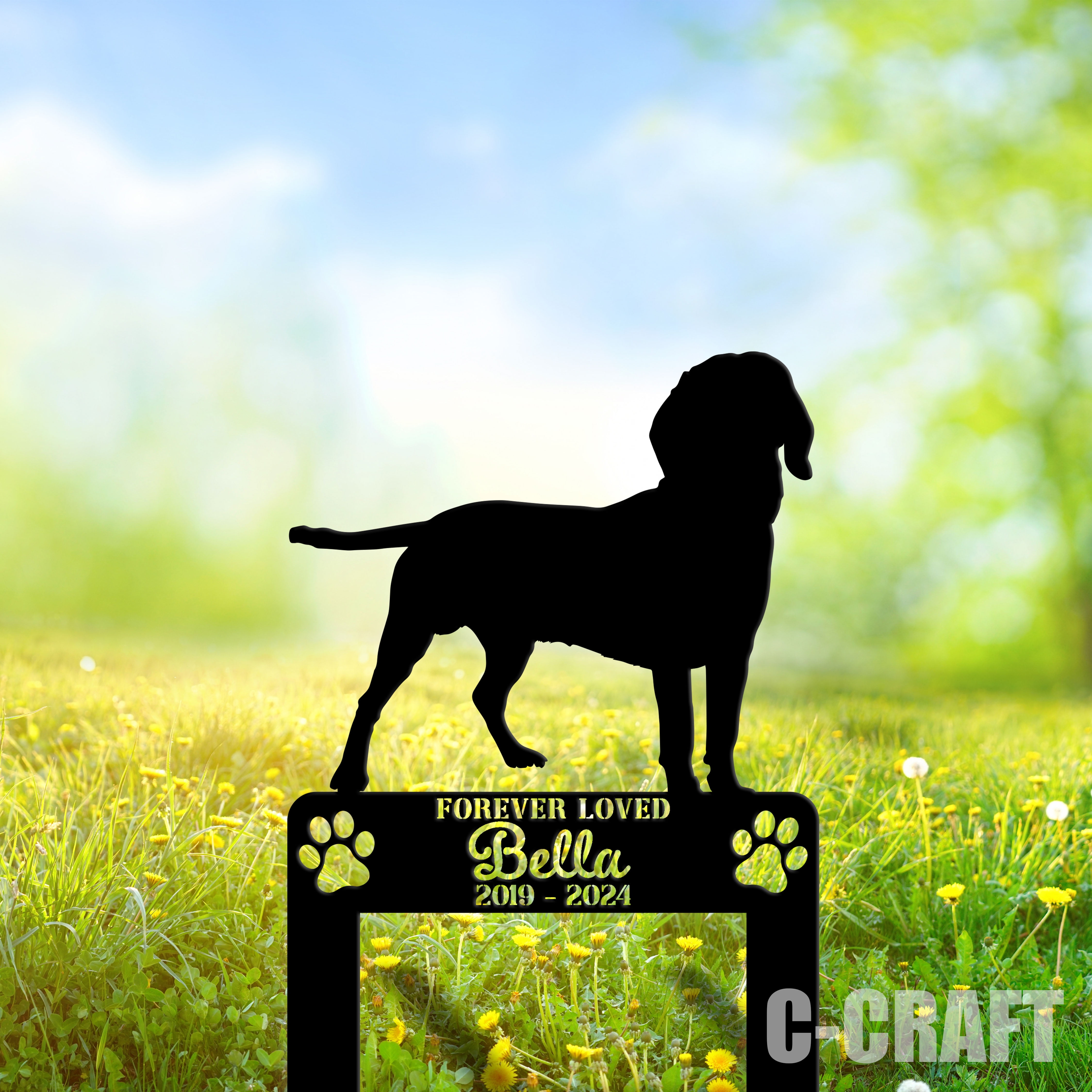 C-CRAFT Custom Dog Memorial Metal Yard Sign Weather Resistant for ...