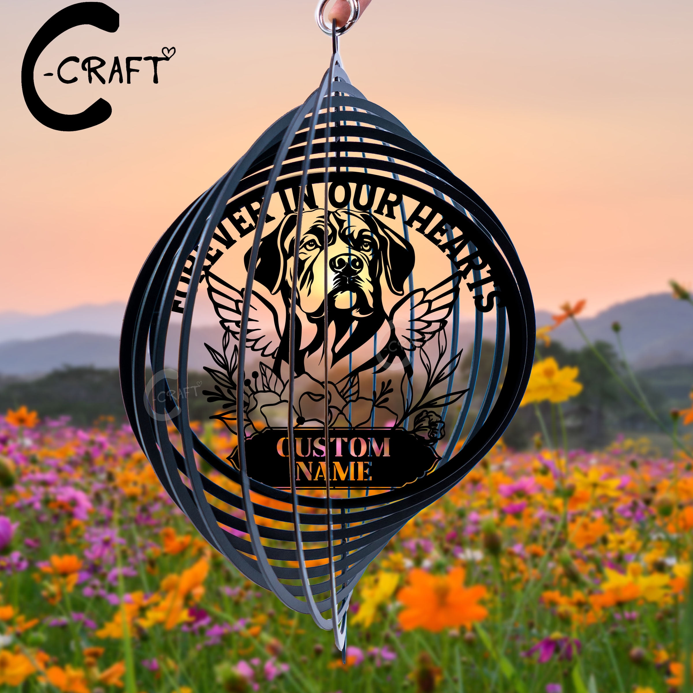C-CRAFT Custom English Mastiff Metal Wind Spinner 14 inches, Memorial ...