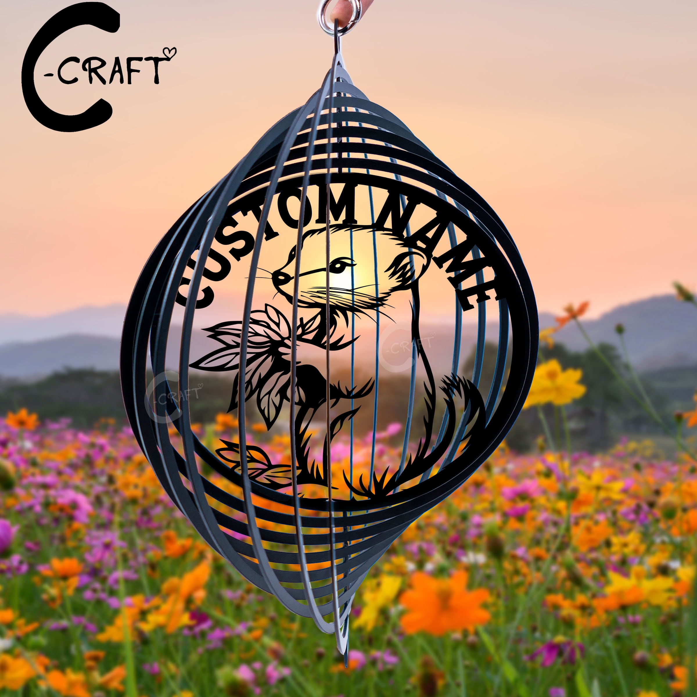 C-CRAFT Custom Ferret Wind Spinner 14 inches Metal Sign, Memorial Wind ...