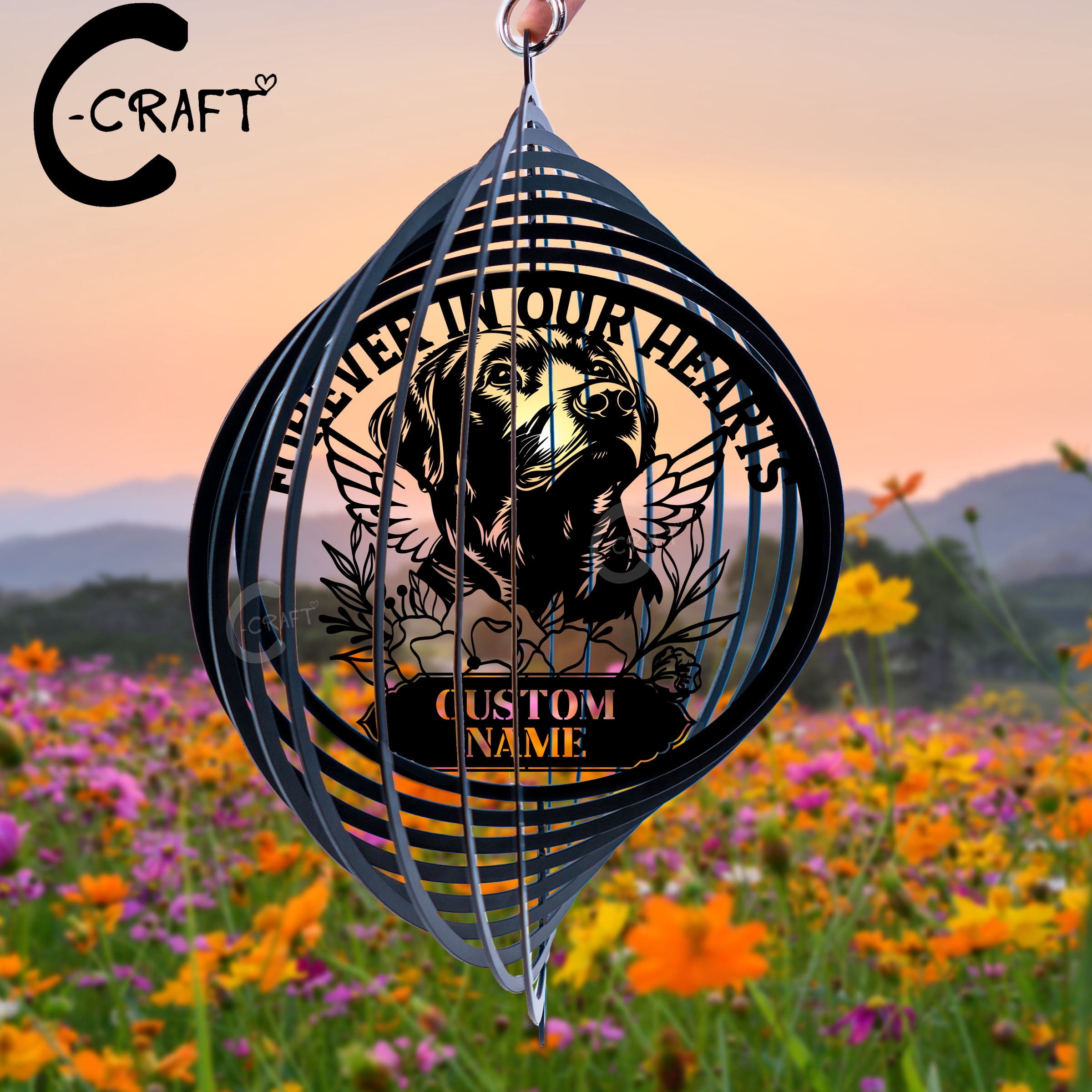 C-CRAFT Custom Labrador Retriever Metal Wind Spinner 12 inches ...