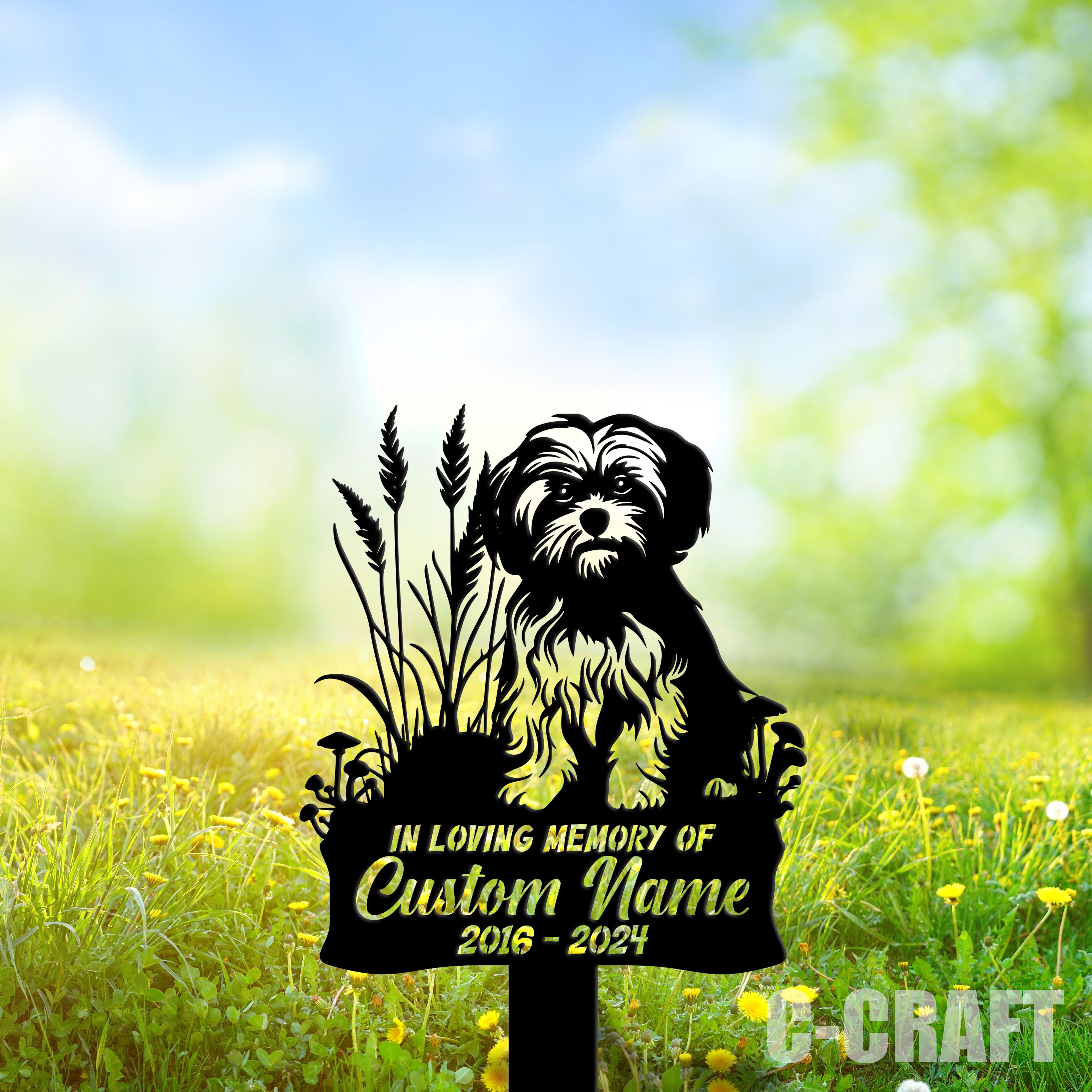 C-CRAFT Custom Maltese Dog Memorial Metal Yard Sign Weather Resistant ...