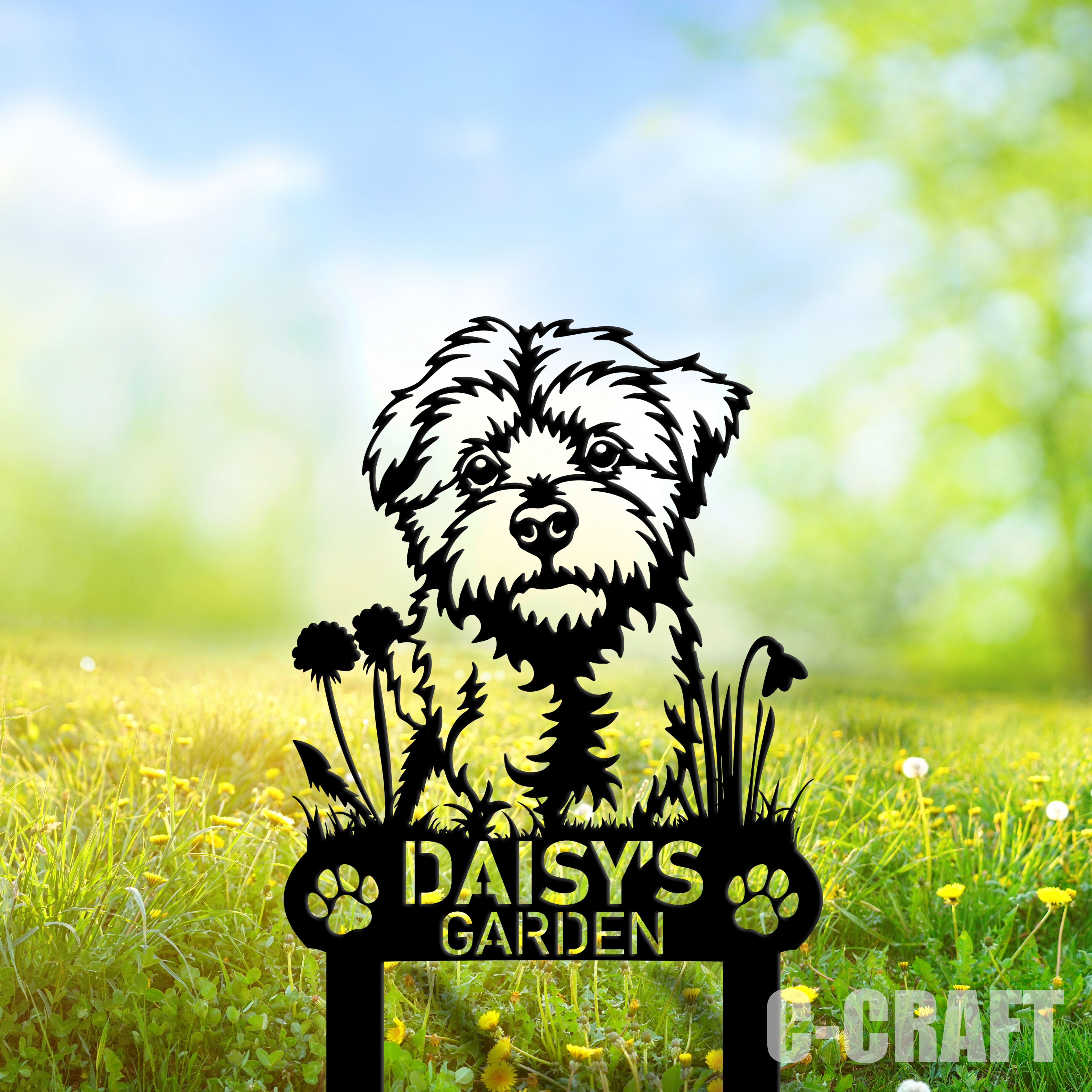 C-CRAFT Custom Maltese Memorial Metal Yard Sign Weather Resistant for ...
