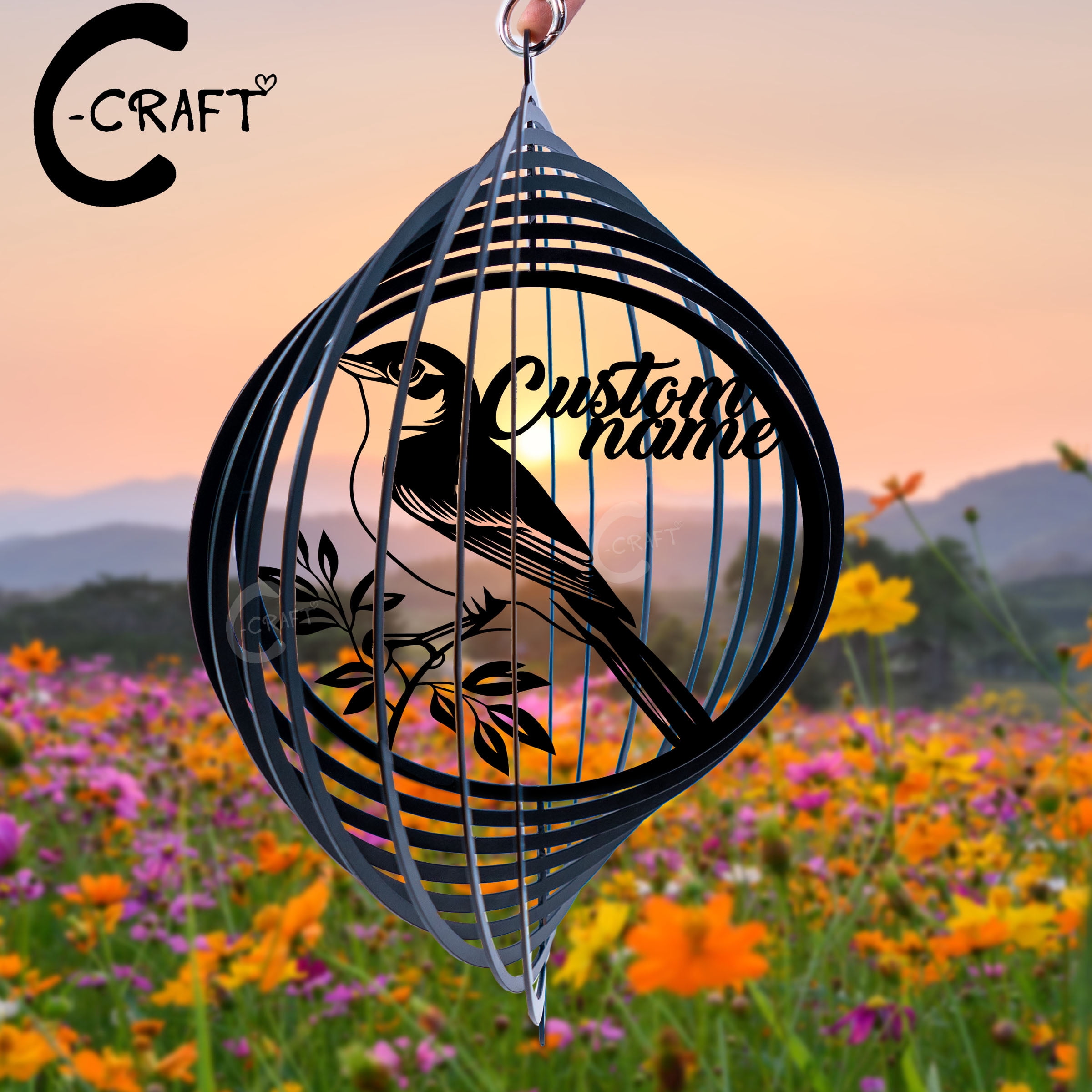 C-CRAFT Custom Nightingale Metal Wind Spinner 12 inches for Nightingale ...