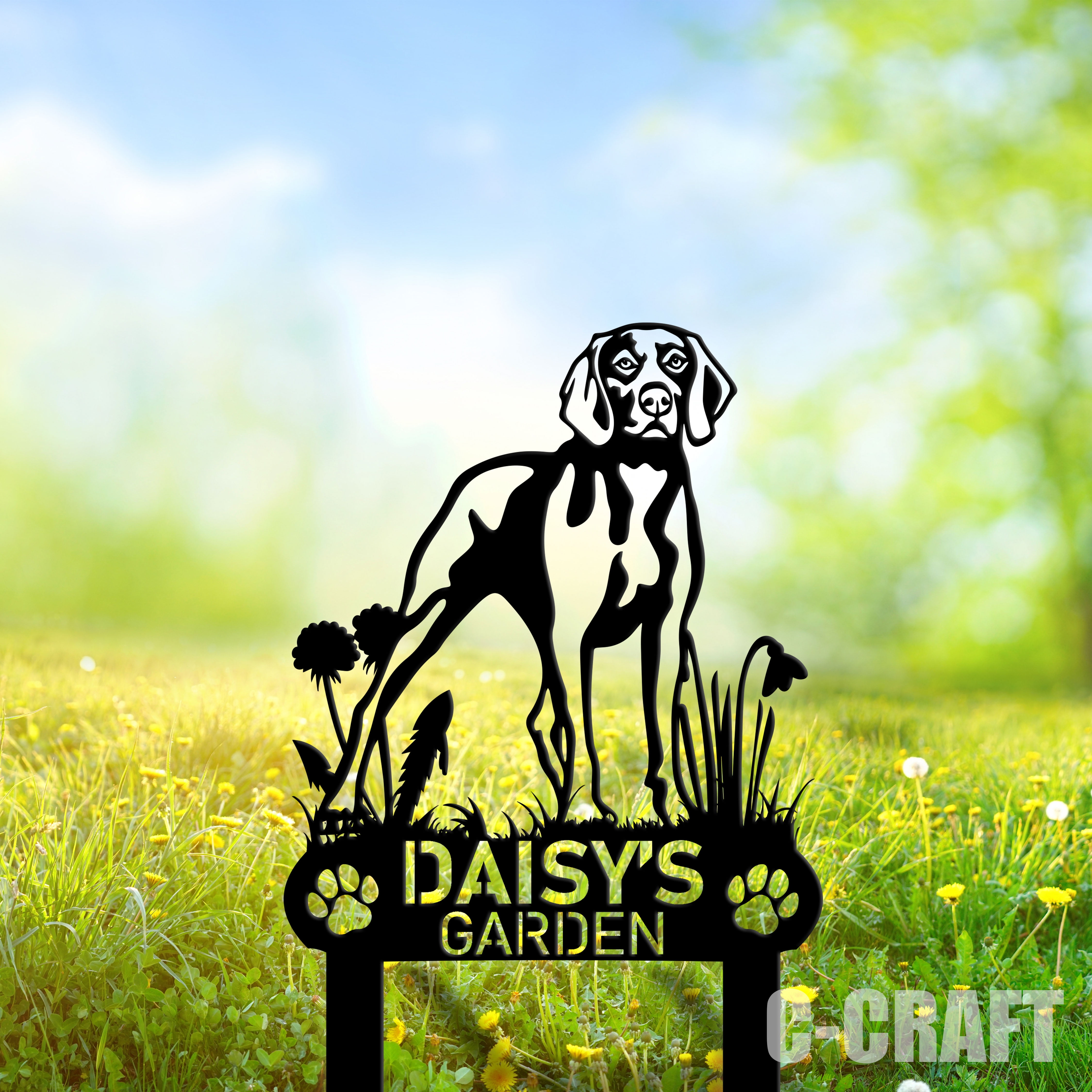 C-CRAFT Custom Weimaraner Dog Metal Yard Sign Weather Resistant for ...