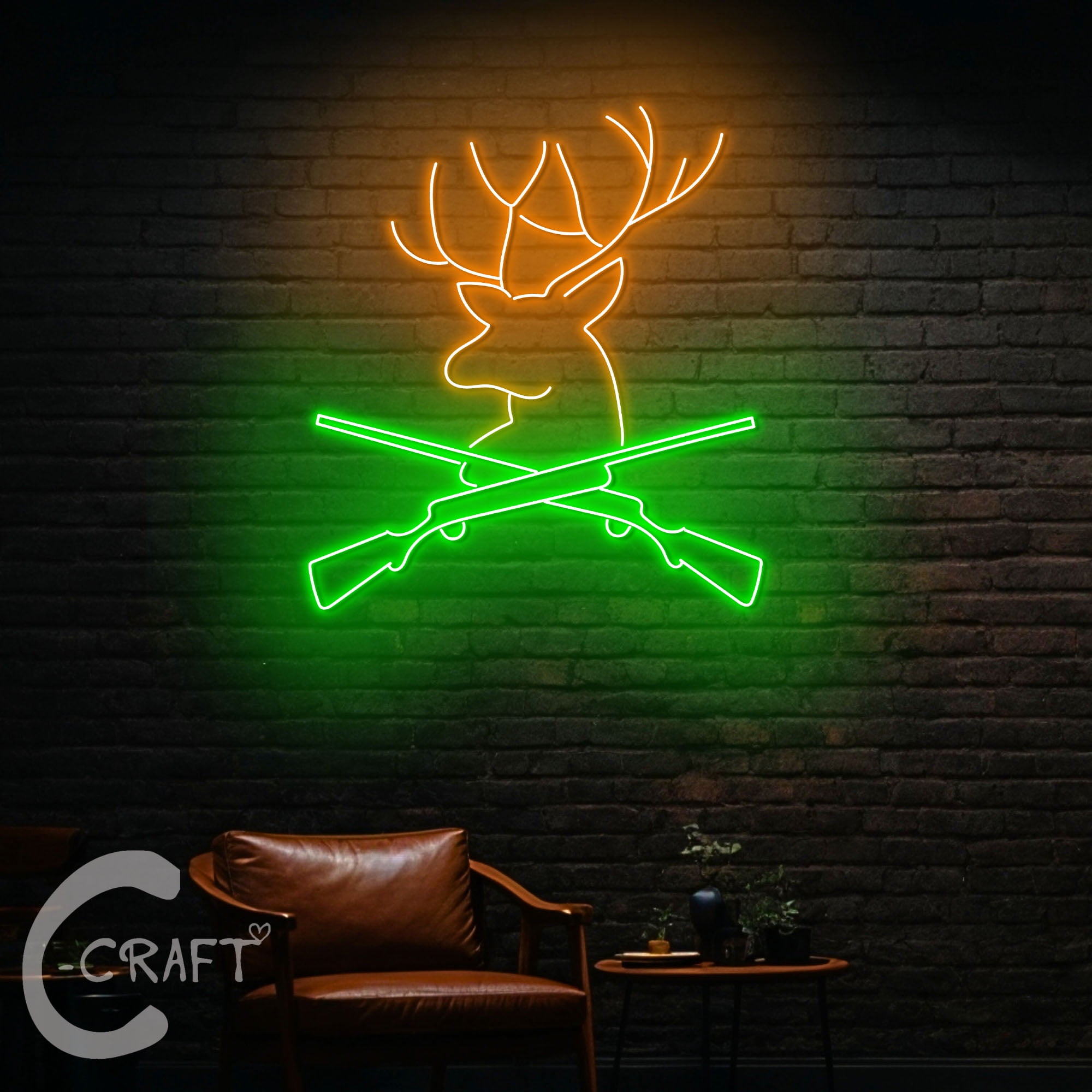 C-CRAFT Deer Hunting Neon Led Light Up 40 inch for Deer Hunter Home ...
